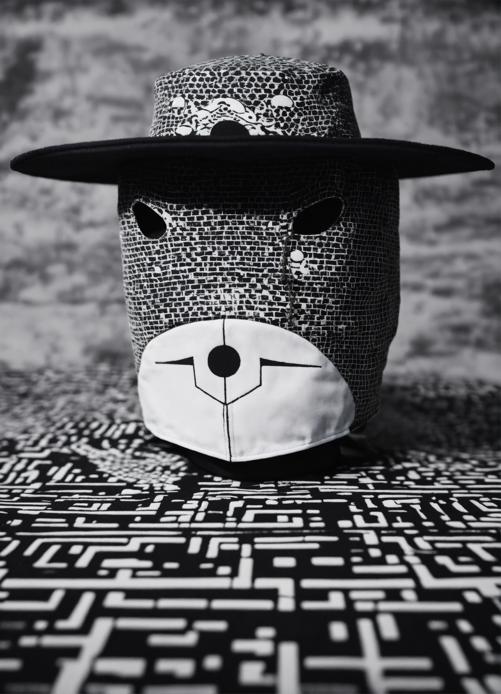 Lexica - A toad made out of a 3d black and white optical illusion, ying ...