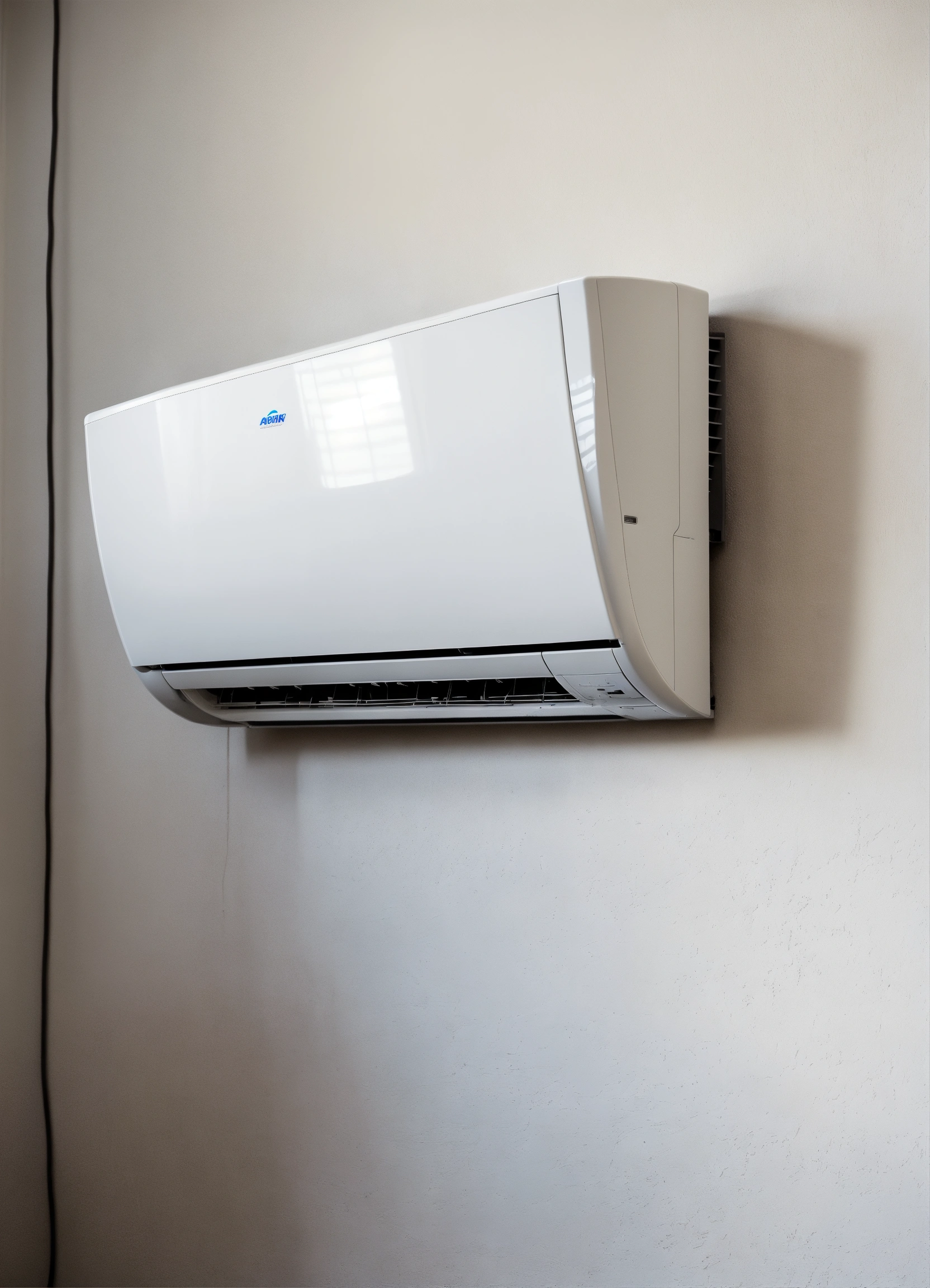 Lexica - Photo of an expensive air small conditioner on a white wall in ...