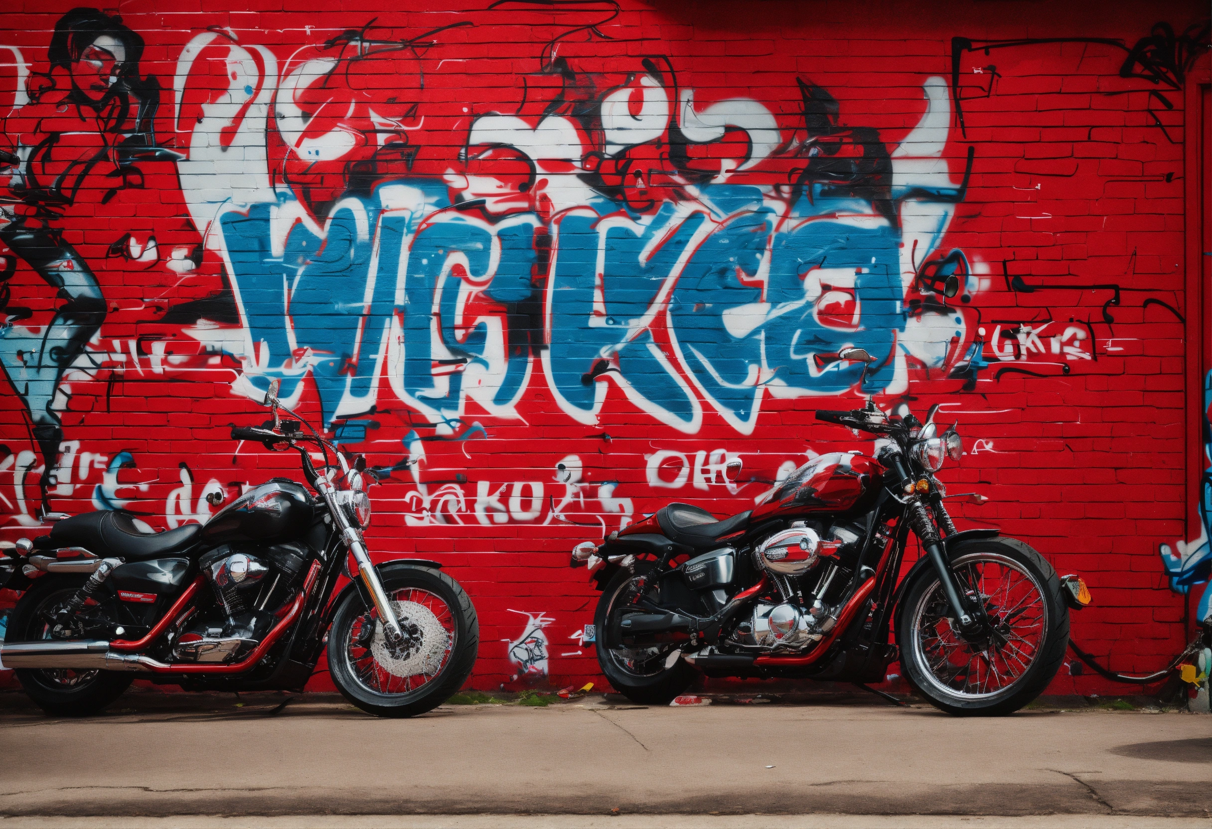 Lexica - A graffiti saying wicked game in red with motorcycles and 2 ...