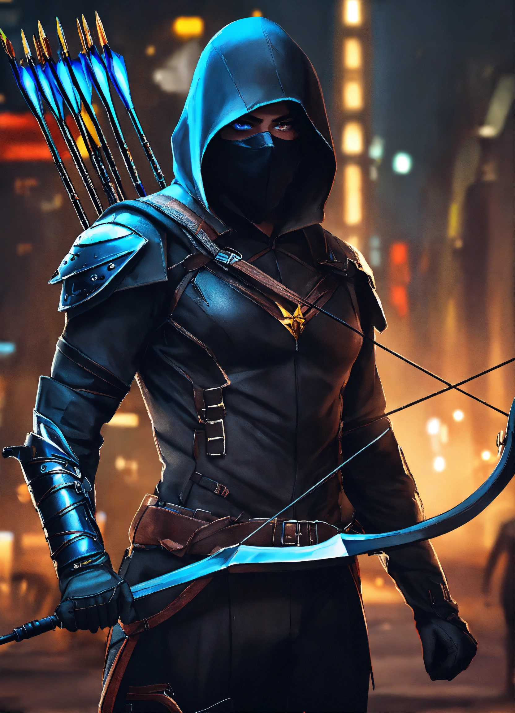 Lexica - Realistic, digital illustration art, Phantom Archer is a ...