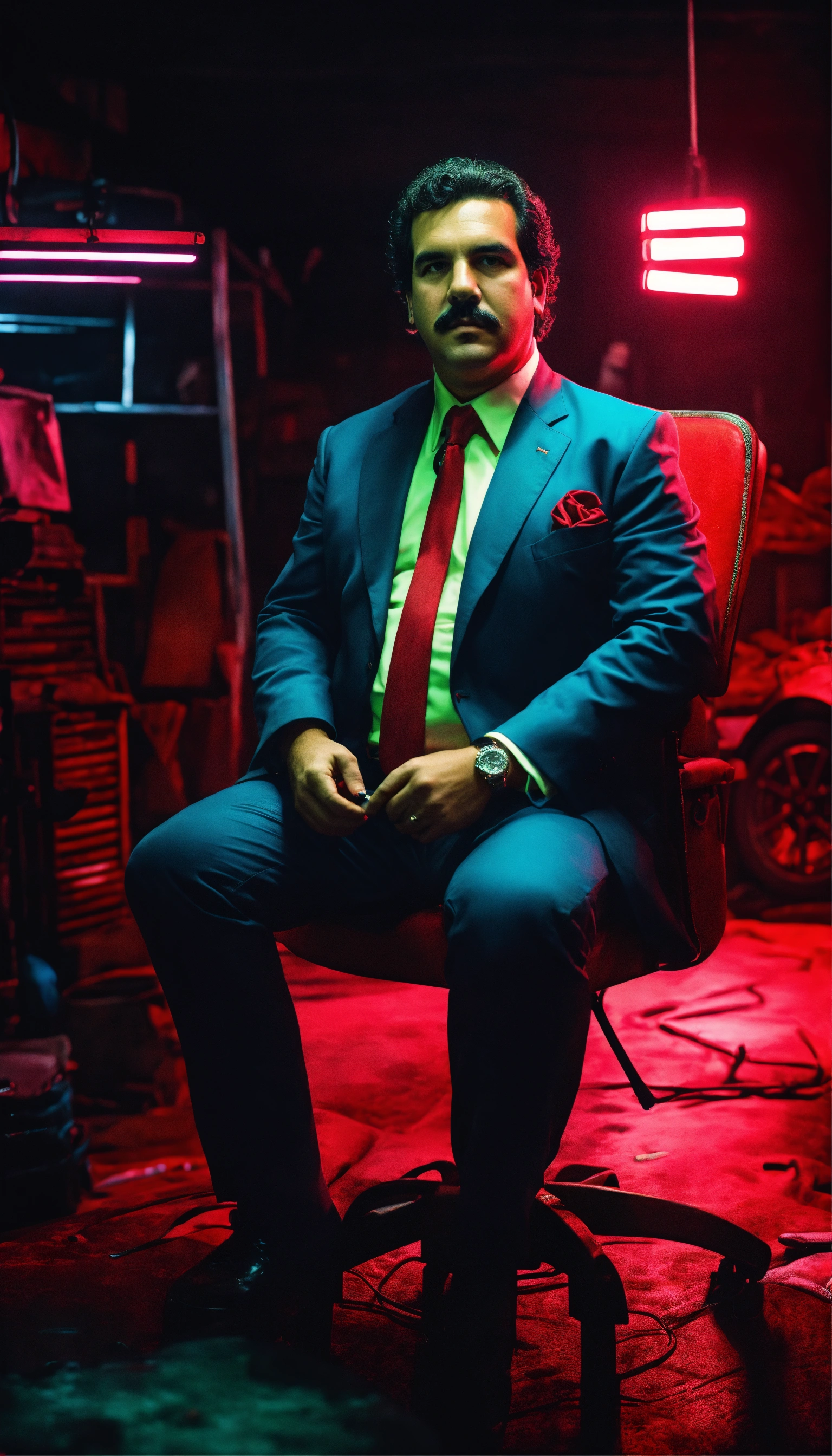 Lexica - Portrait realistic of pablo escobar gaviria old seat on a ...