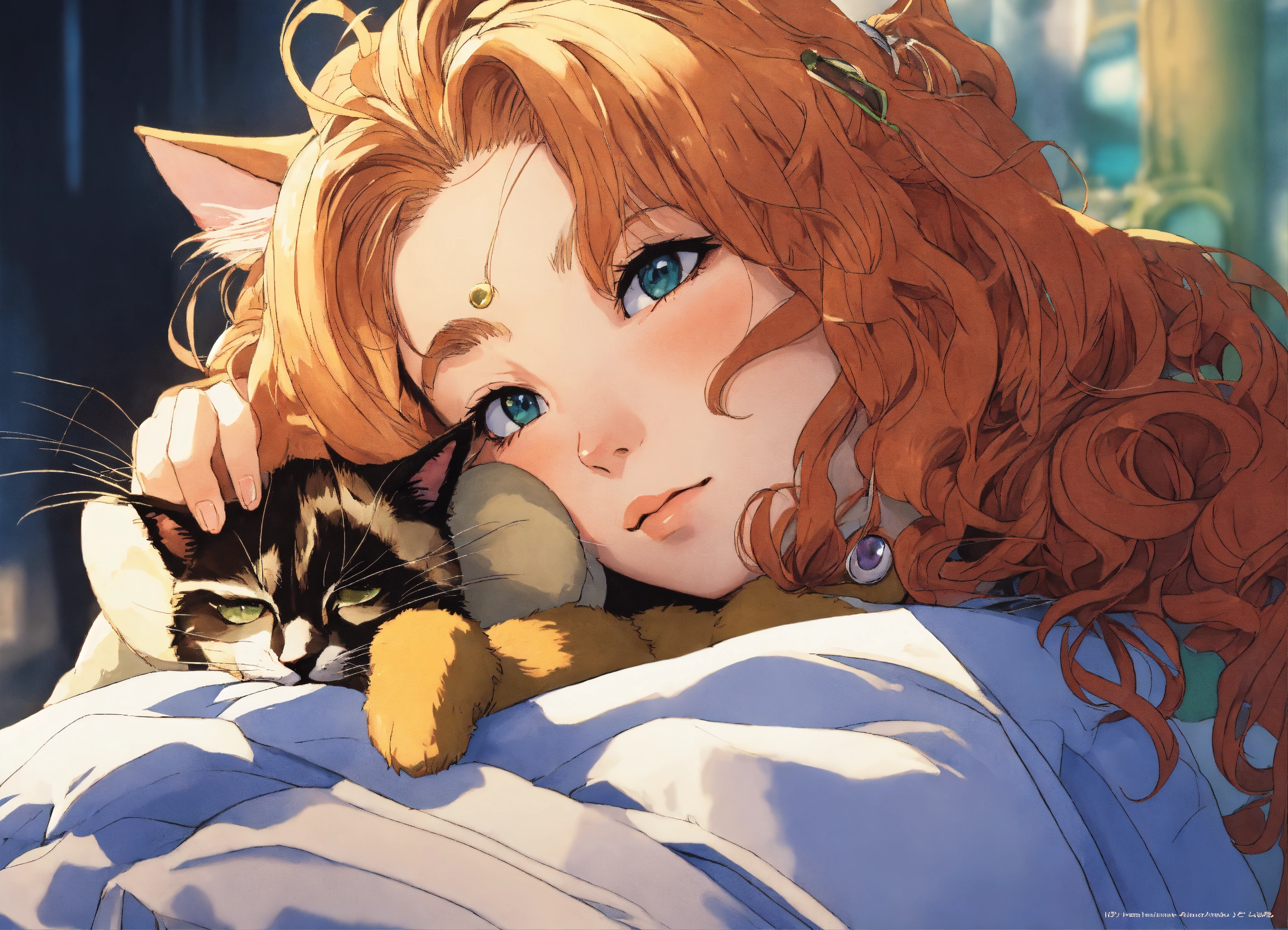 Lexica - 1990s anime sci-fi kooky cat female, full detailed eyes ...