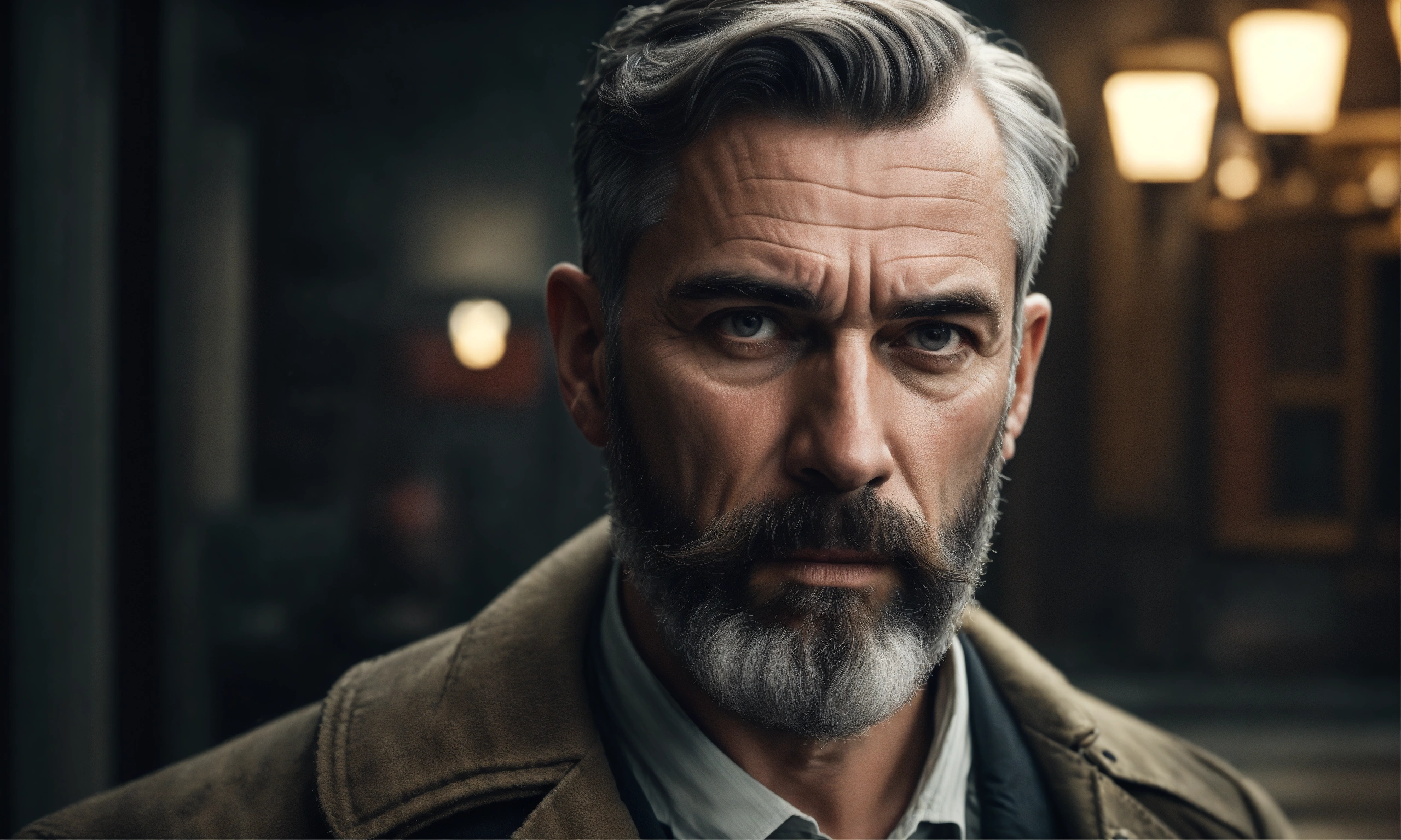 Lexica - Cinematic poster of a 1940s german man, 50 years old with a ...