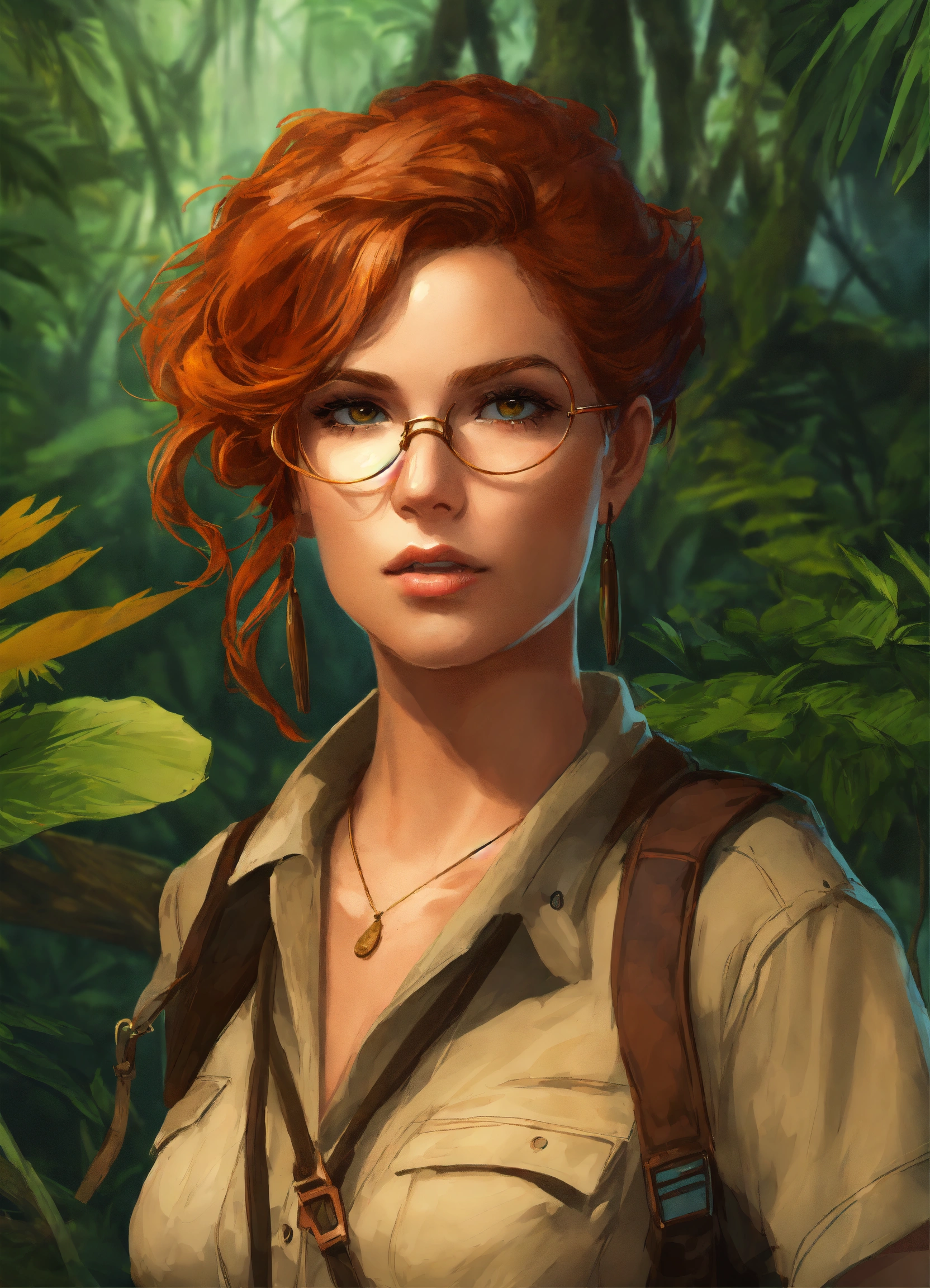 Lexica - A digital art portrait of a beautiful archaeologist woman with ...