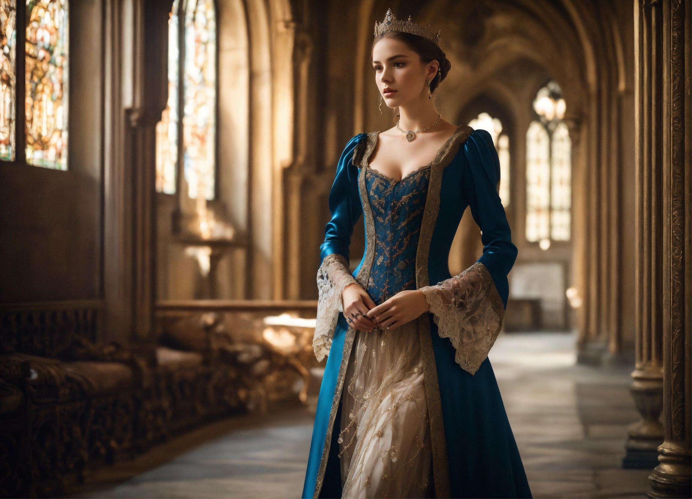 Lexica - Fine art portrait photography, medieval setting, full body ...