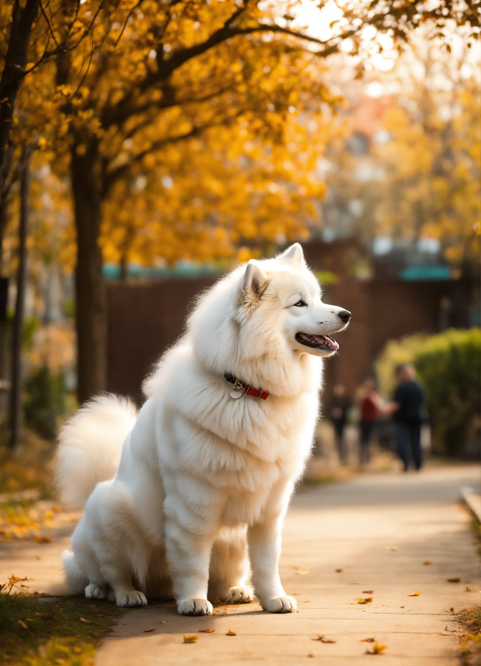 Lexica - Samoyed dog giving a trained paw, with lots of details ...