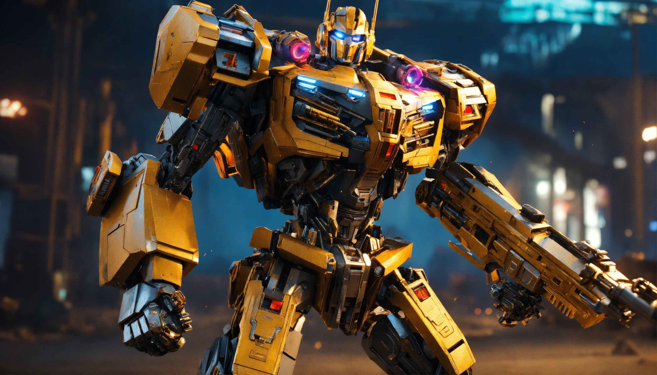 Lexica - War of transformers robots armed with machine guns, cyborg ...