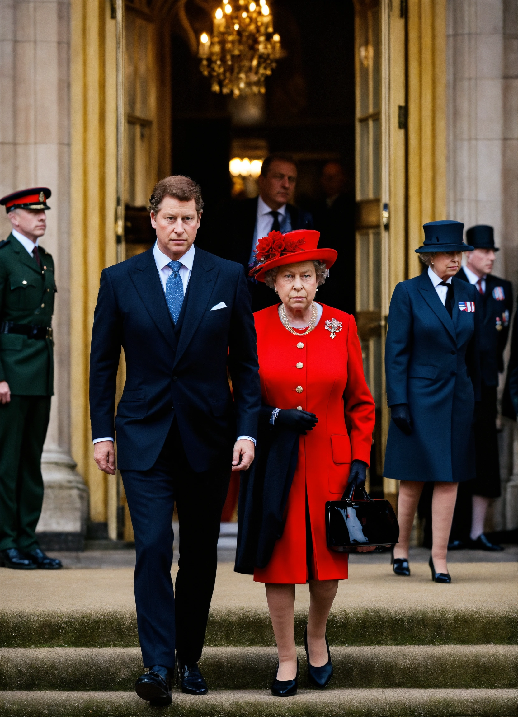 Lexica - Bodyguard in a suit, in England , escorting a the queen ...