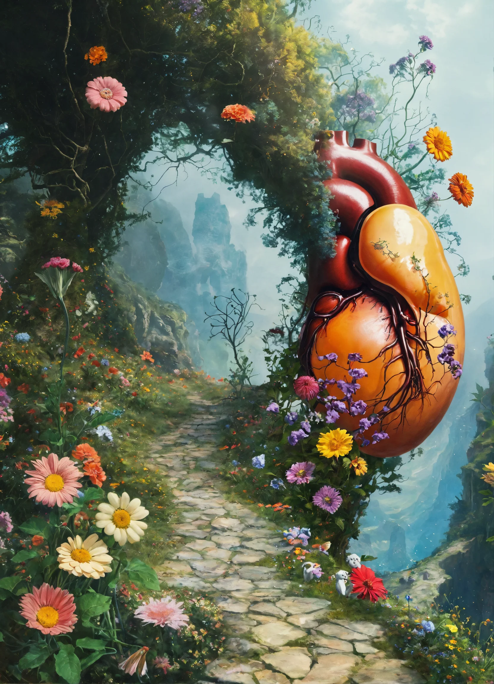 Lexica - Kidney with flowers in a fantasy world