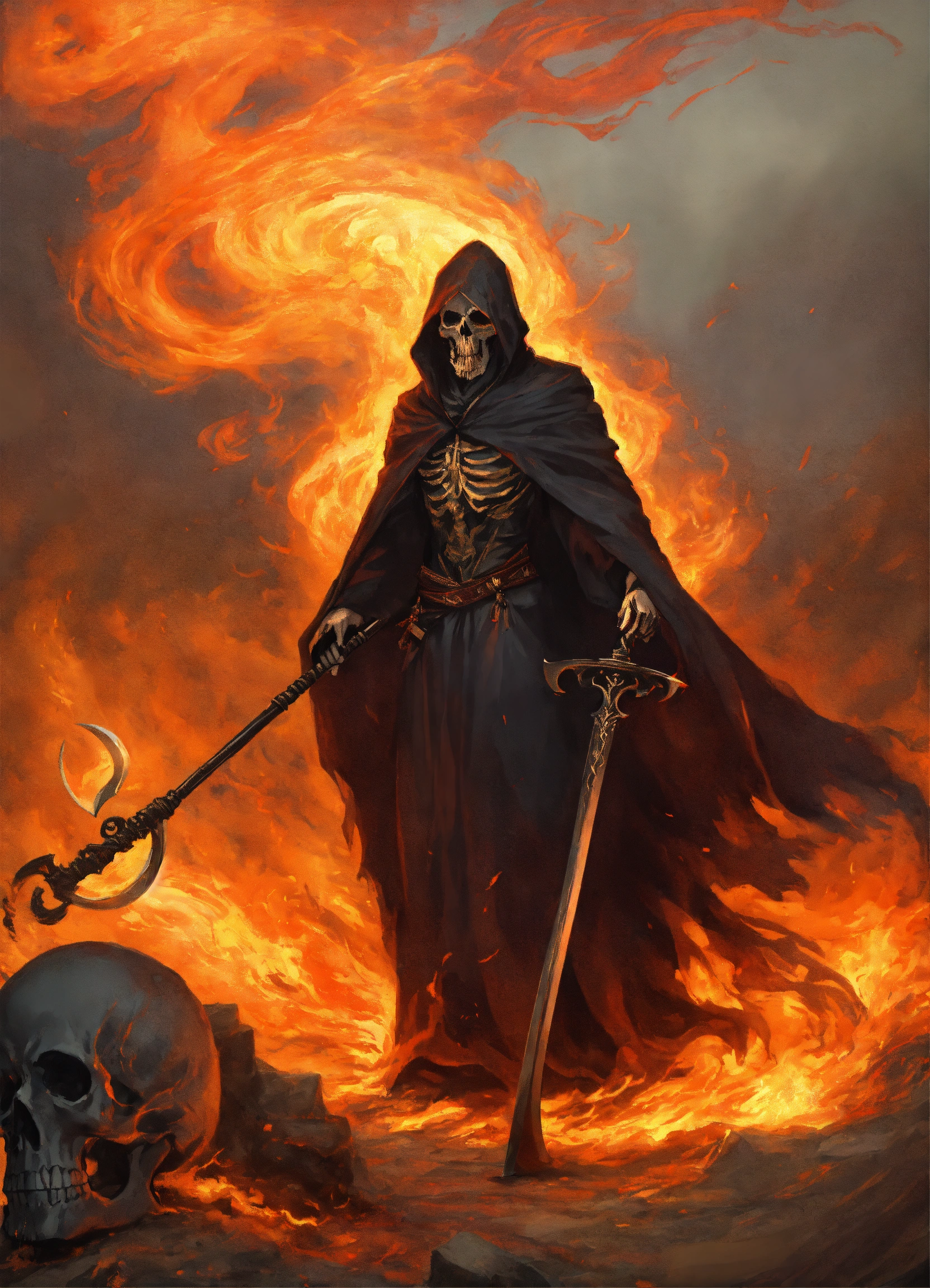 Lexica - The grim reaper with flowing scythe raised for the kill ...