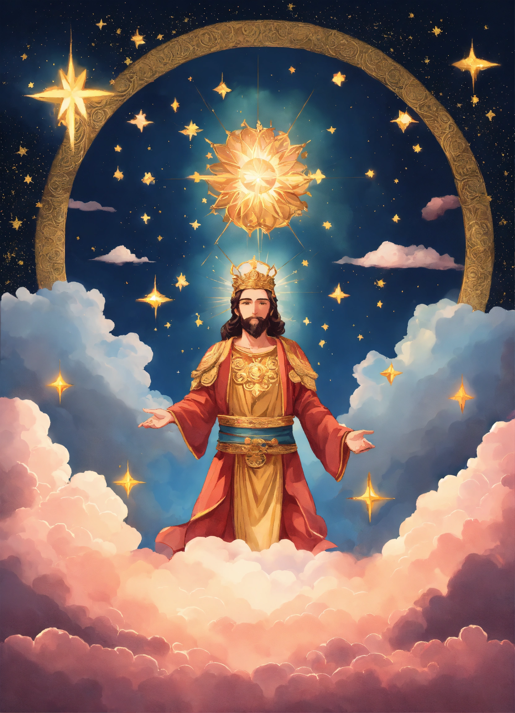 Lexica - God in animie style. God is depicted in a frontal view ...