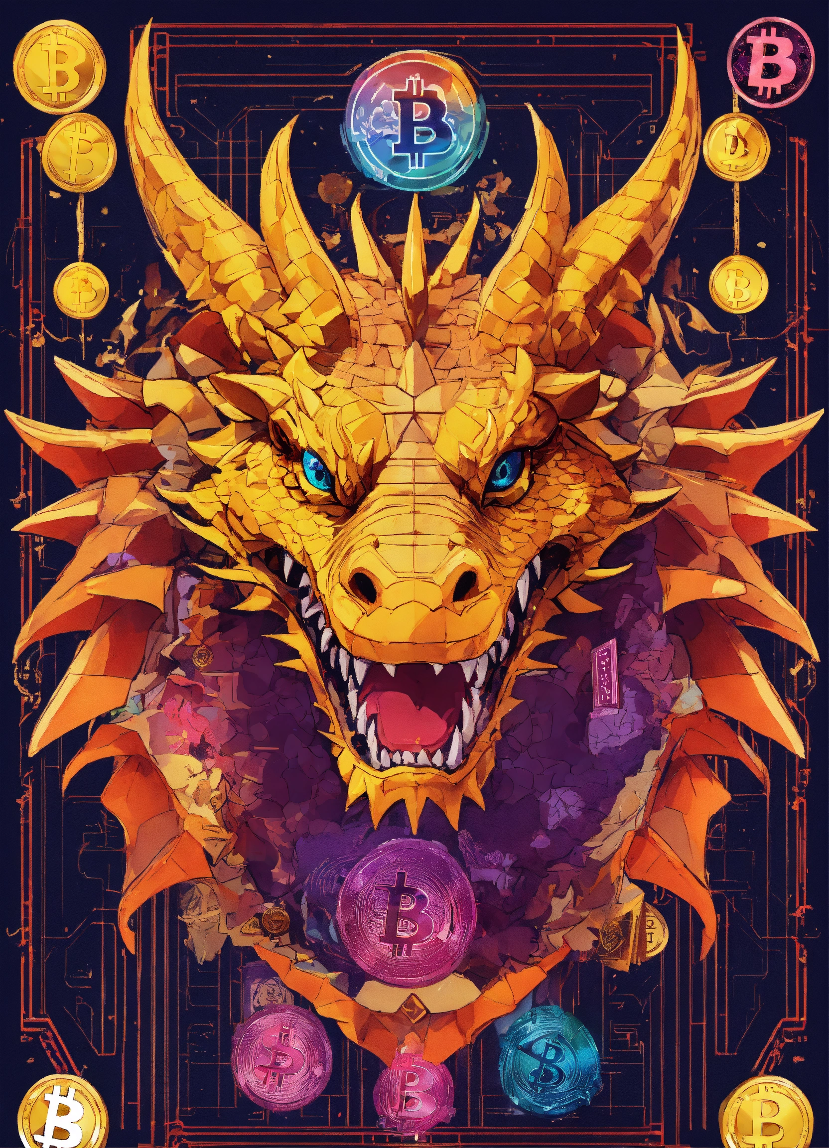 Lexica - Vintage 90's anime Crypto Dragon with most popular ...