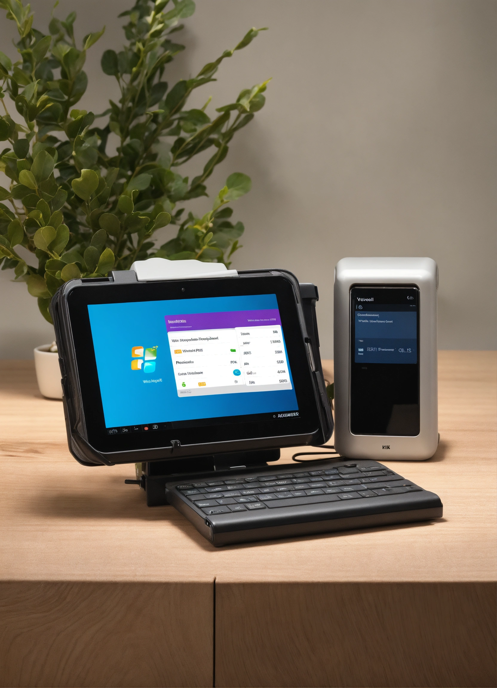 Lexica - A bcrashed portable POS package, white background, 4k image