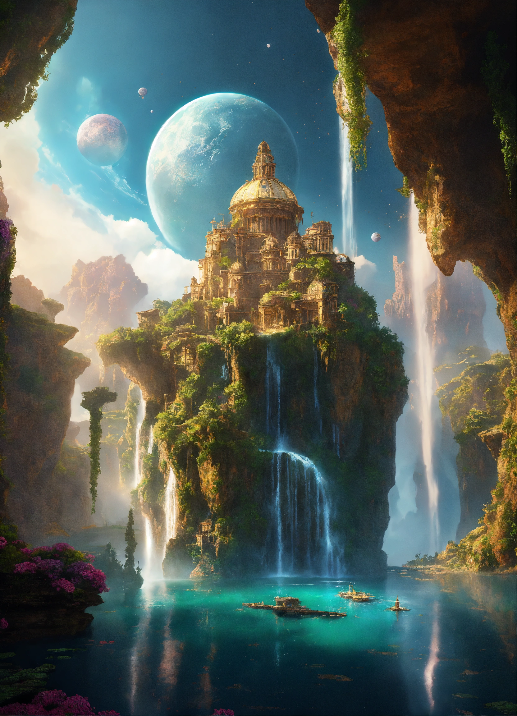 Lexica - A floating island in space, with baroque structures and ...