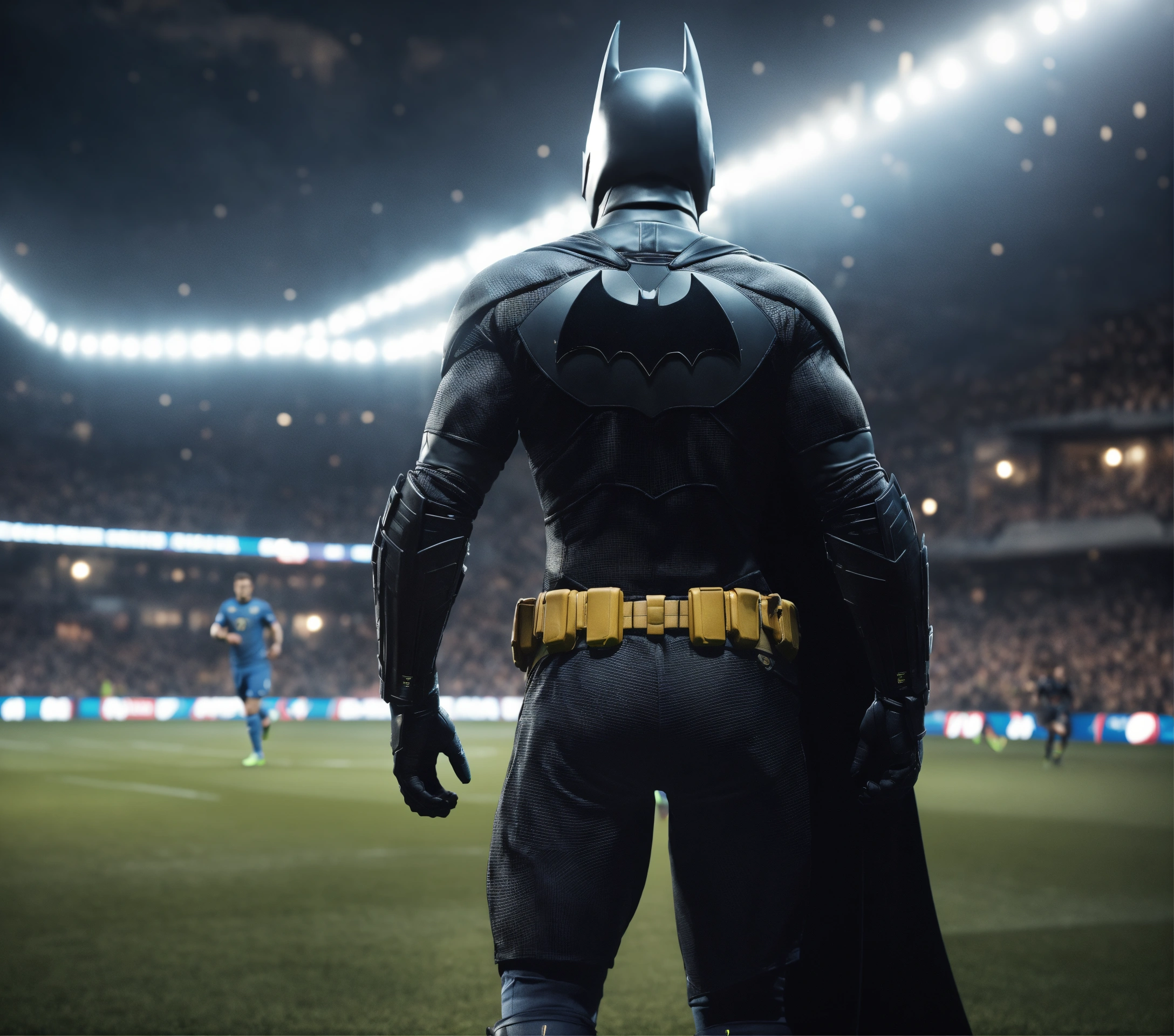 Lexica - Batman Soccer player, octane render, dark city, light city ...