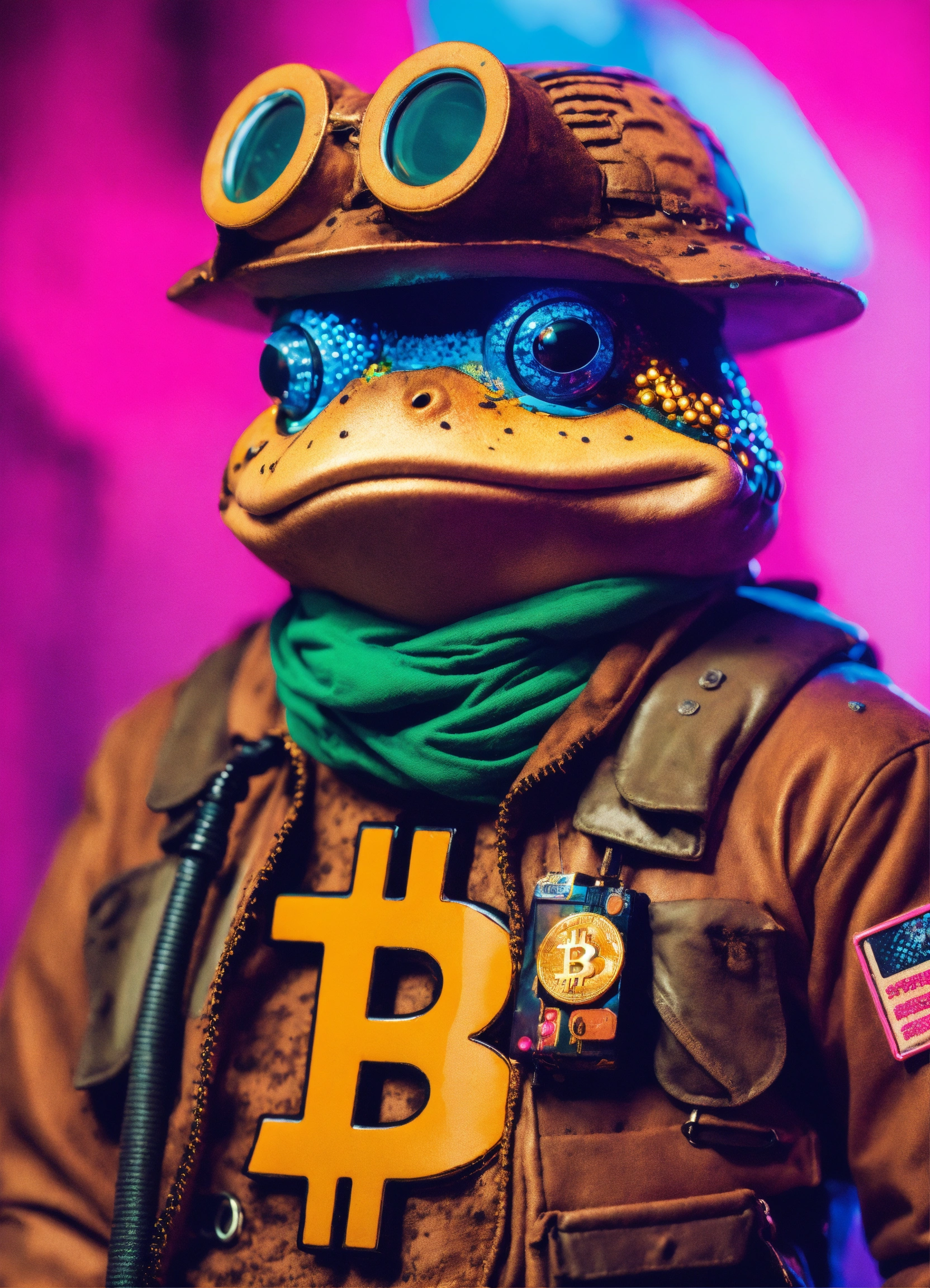 Lexica - Fashion Shoot of Toad as a cyber punk Toad outfit post ...