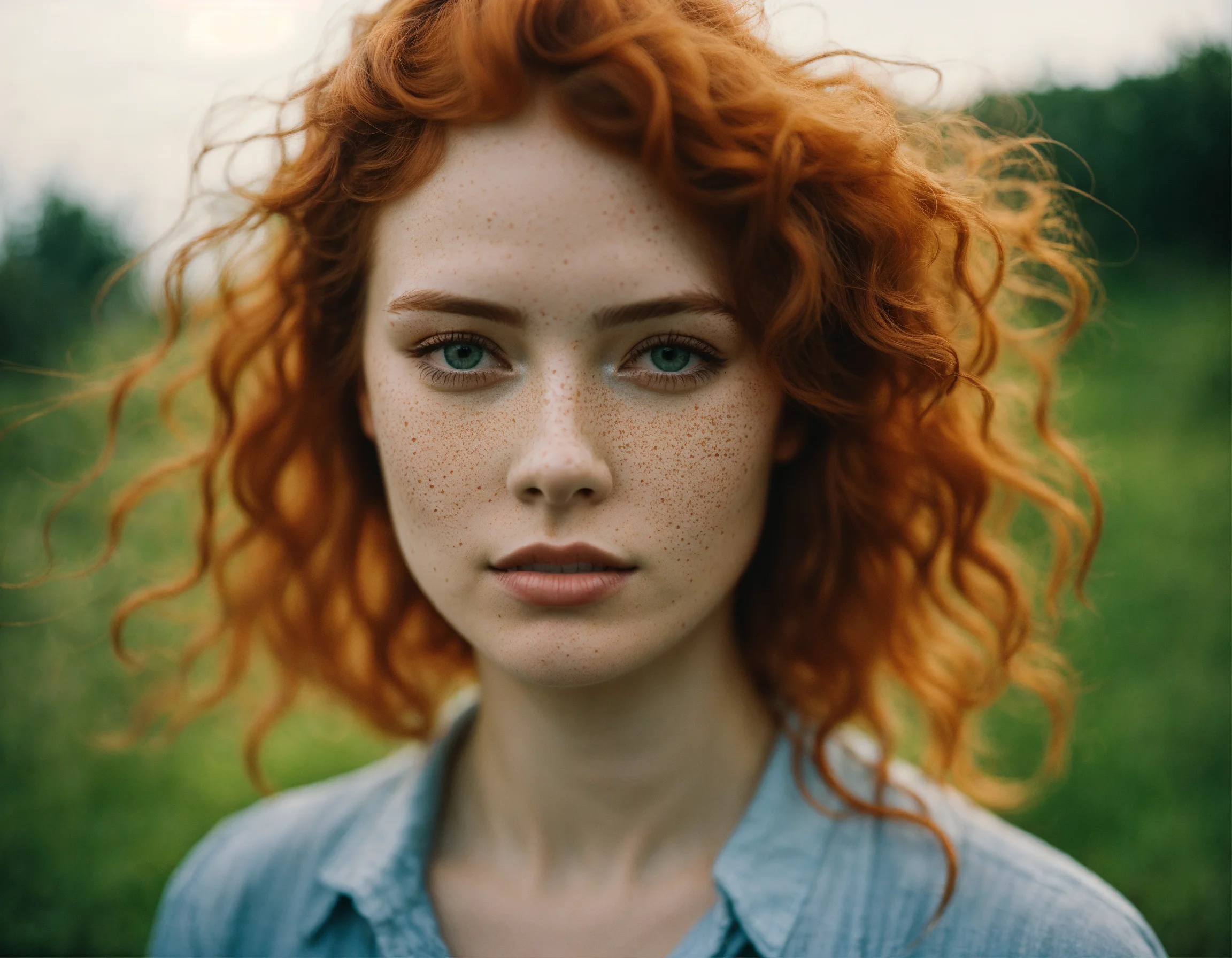 Lexica Incredibly Beautiful Ginger Haired Woman With Freckles Wavy