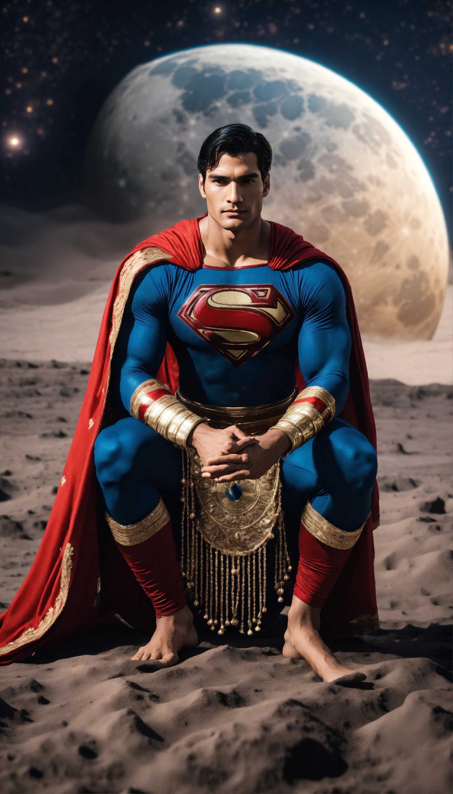 Lexica - Realistic, superman themed indian, wearing traditional Indian ...