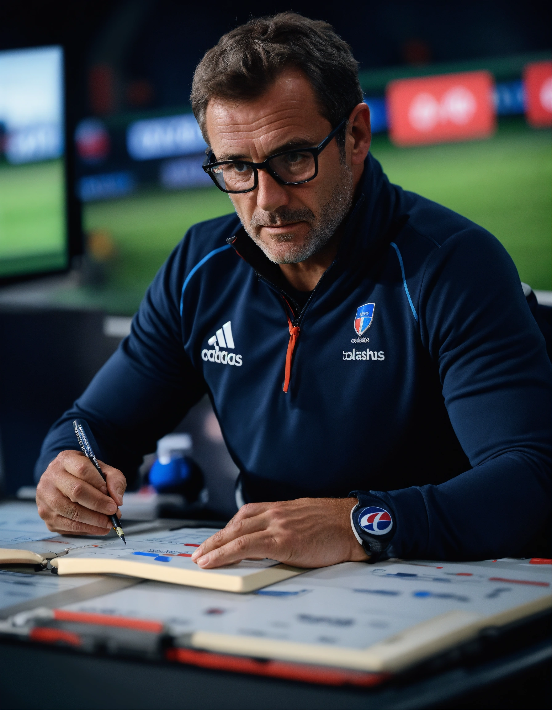 Lexica - Portrait of a french rugby coach wearing a pair of oversized ...
