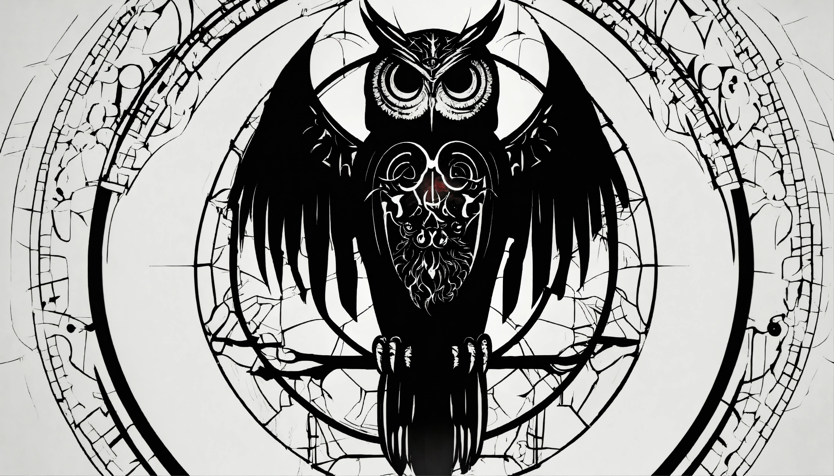 Lexica - Evil demonic Black owl divine circular symbol, occultic ...