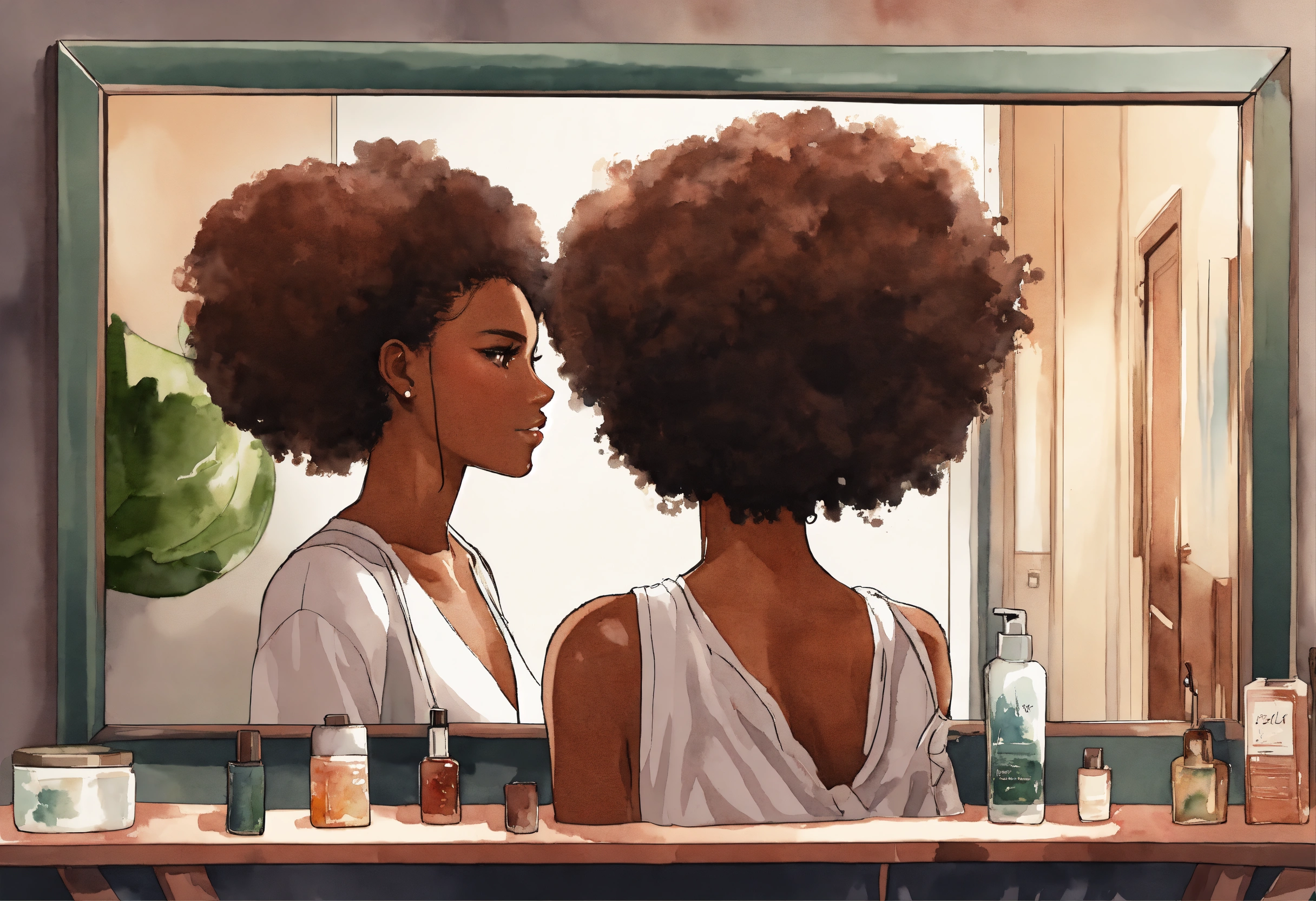 Lexica - A realistic watercolor painting, 5d, flat vector faceless ...