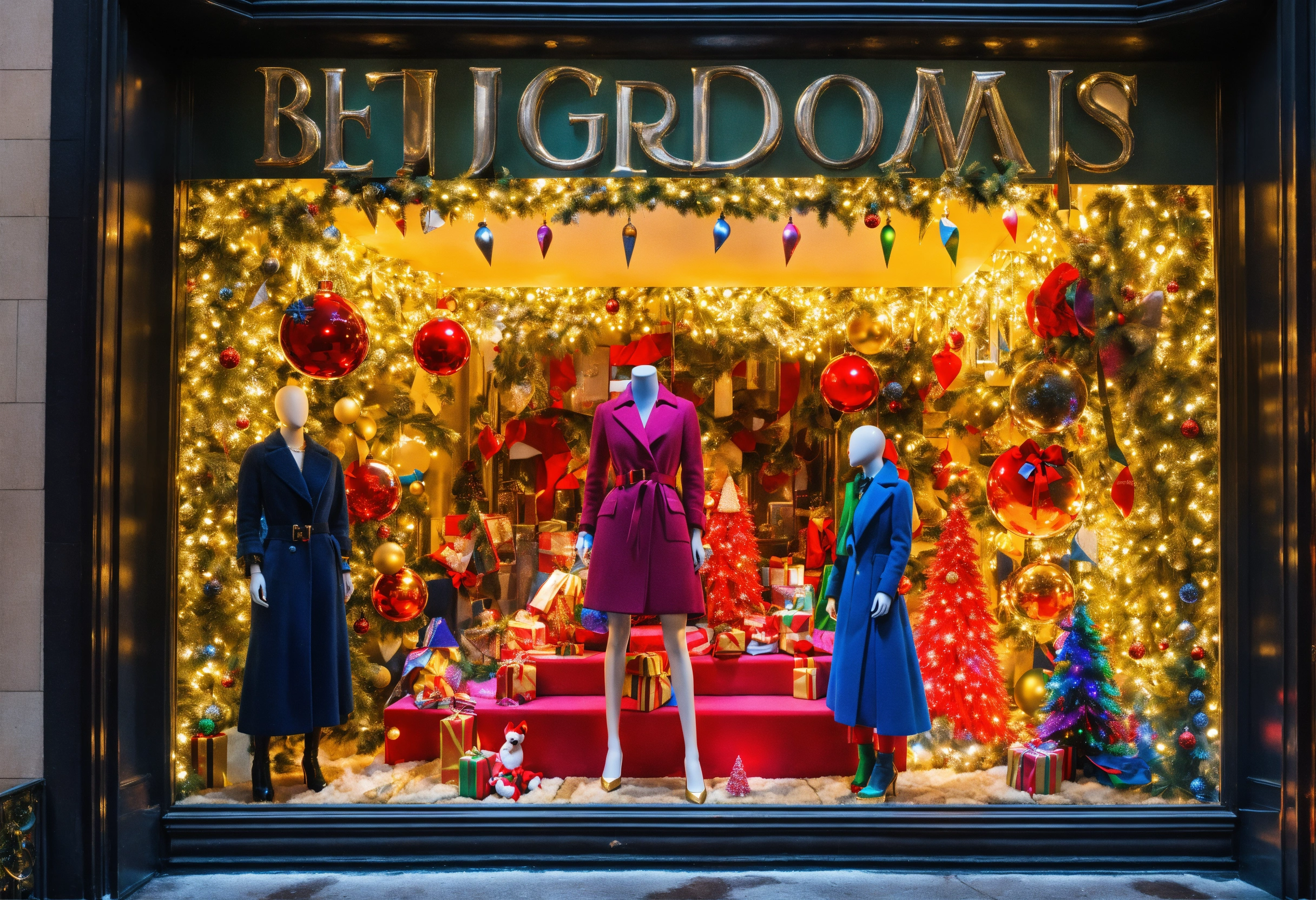 Lexica - A 90s inspired christmas window display for Bergdorf's