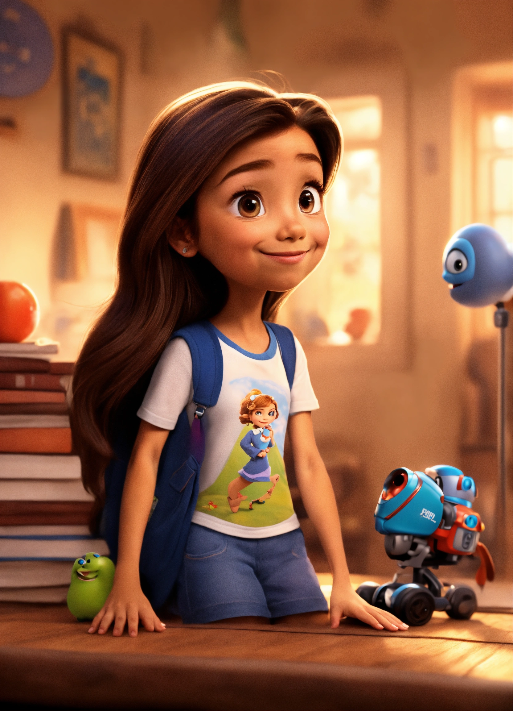 Lexica - Pixar animation of 8 year old eva longoria, pixar style cartoon