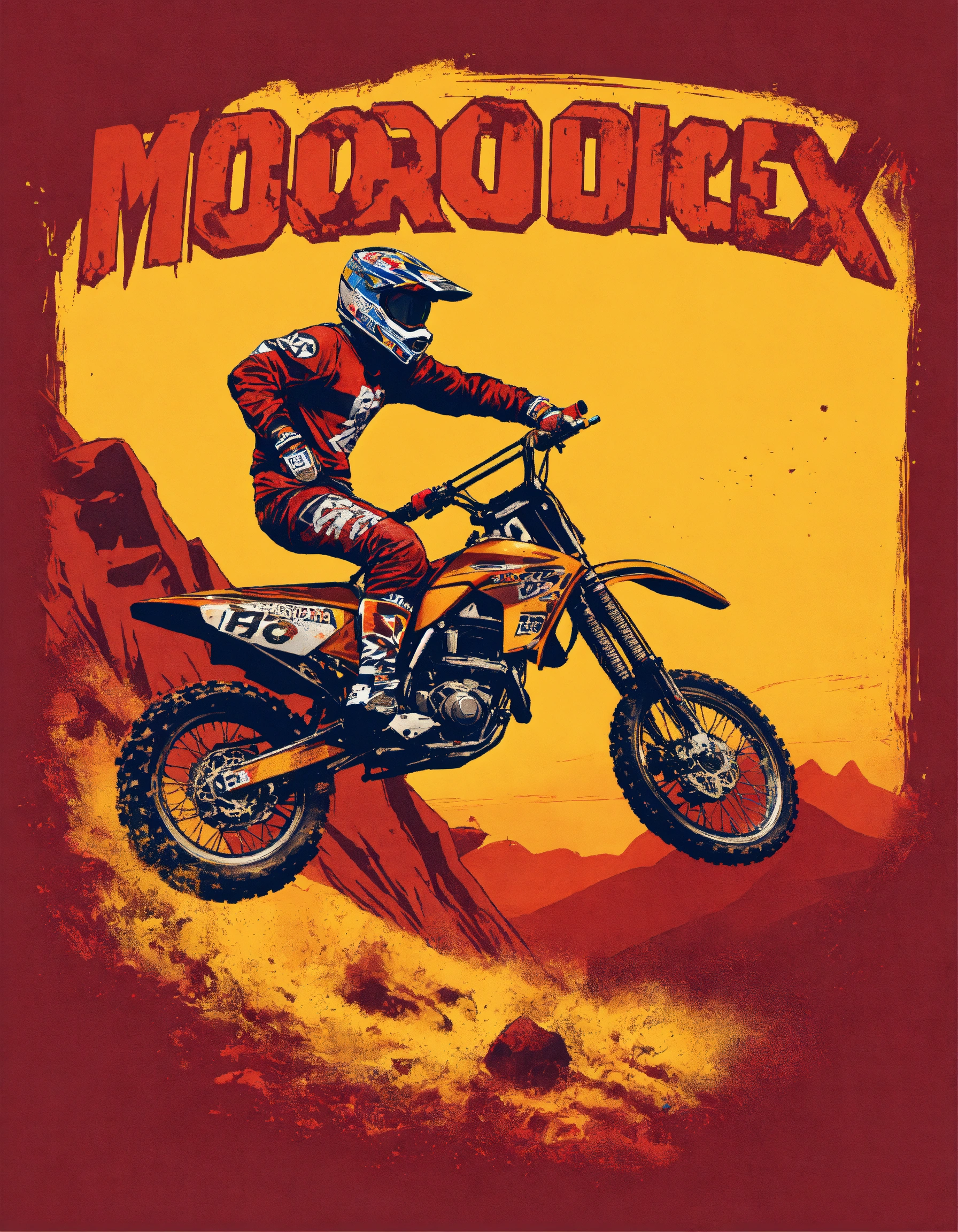 Lexica - Distressed design for funny t shirt motocross