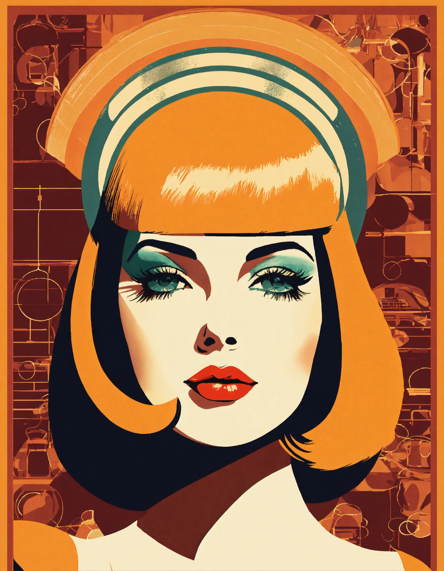 Lexica - Retro poster with a girl in the style of the 30s,advertising ...