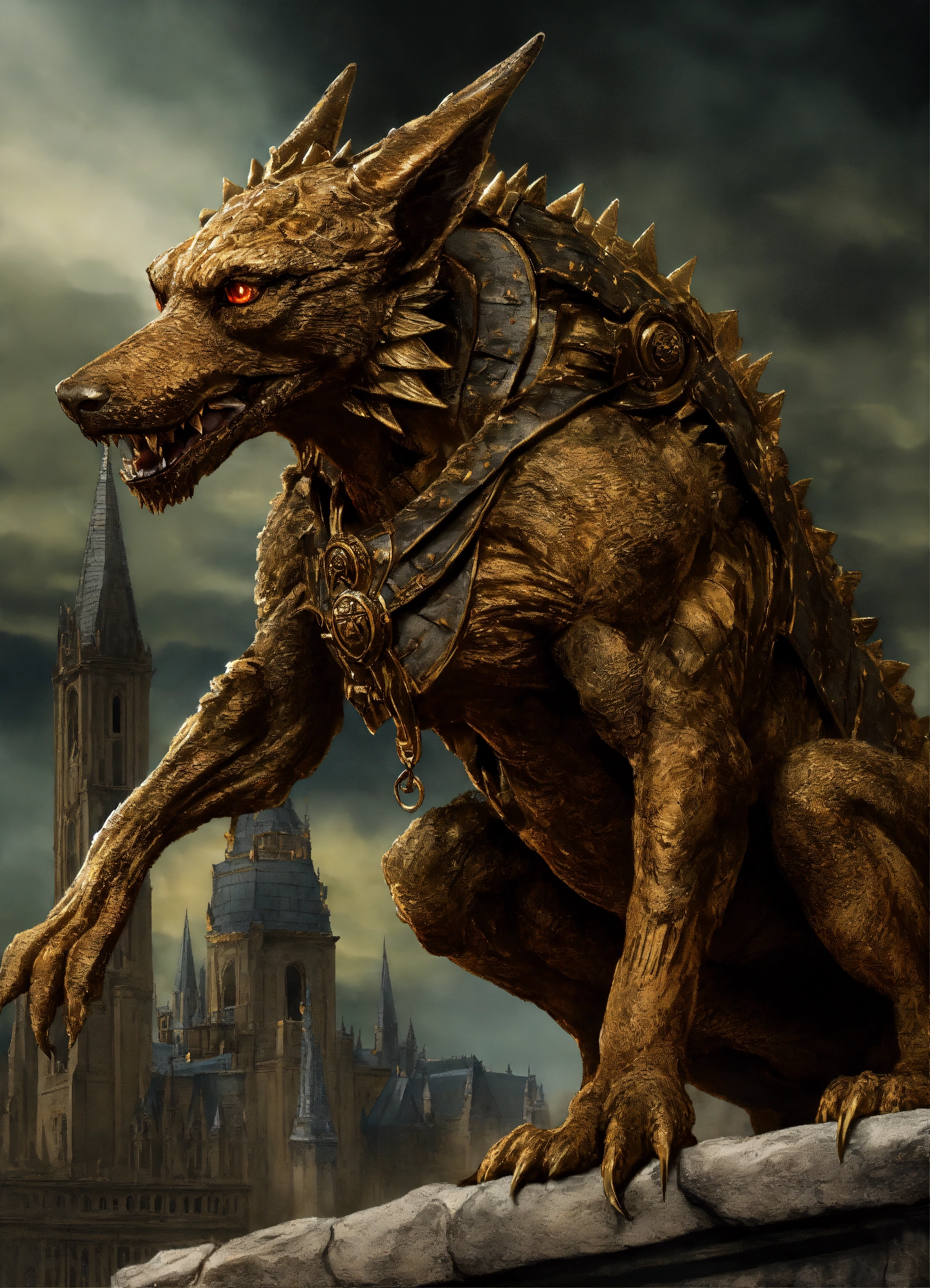 Lexica - Demon lizard dogs. Gargoyles in the style of Bernie Wrightson ...