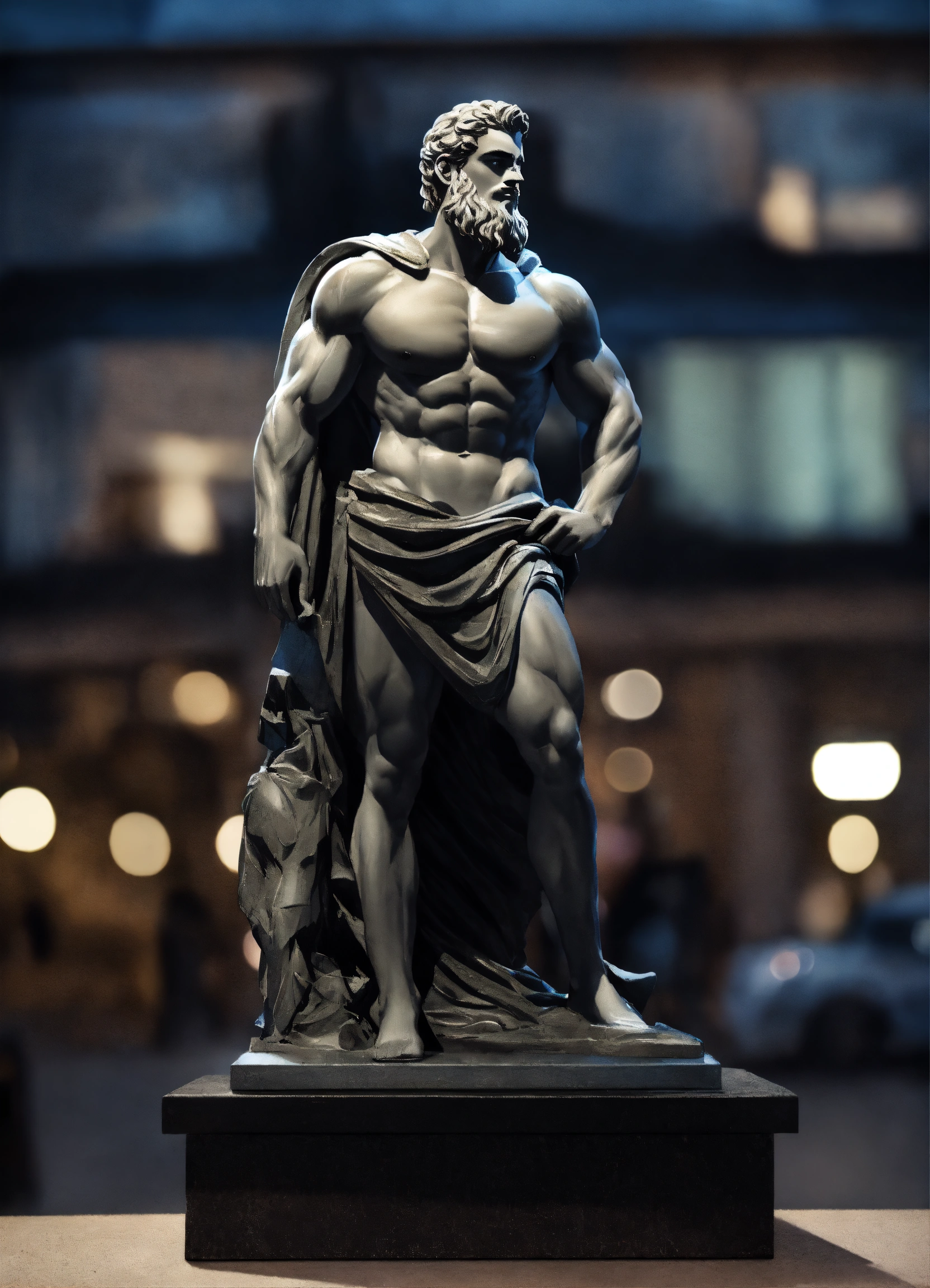 Lexica - A Statue from a muscular Greek god Statue with a wavey middel ...
