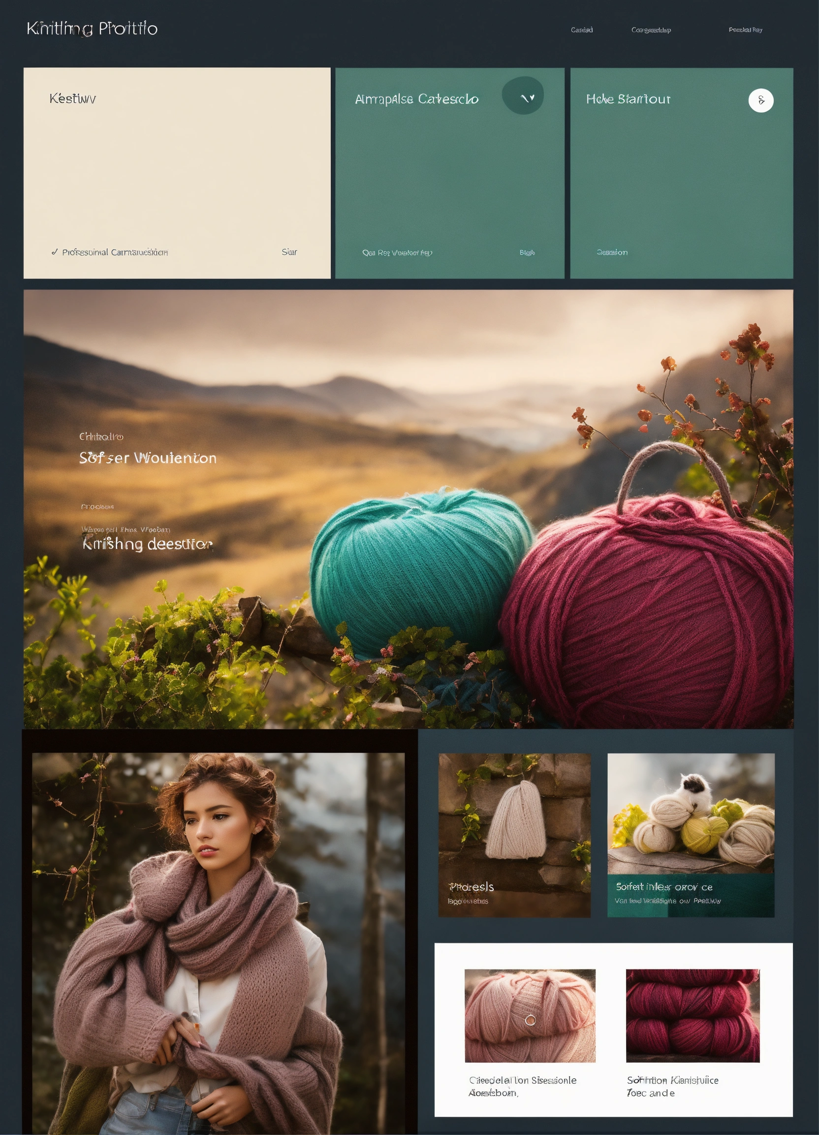 Lexica - Portfolio website for knitting ui design sophisticated, adobe ...
