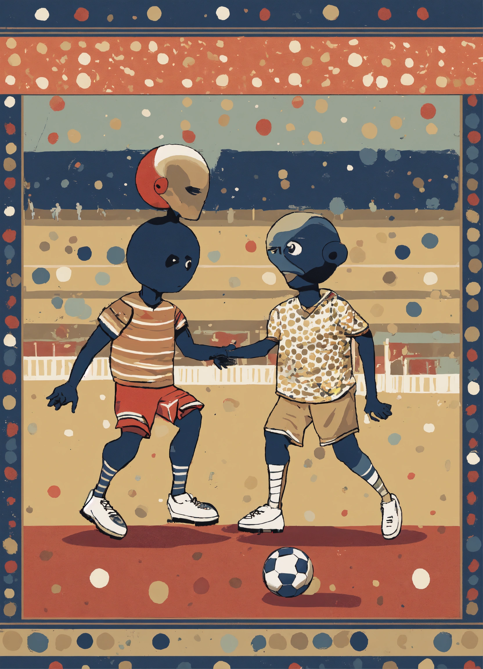Lexica - Two alien soccer players are playing a game of soccer, in the ...