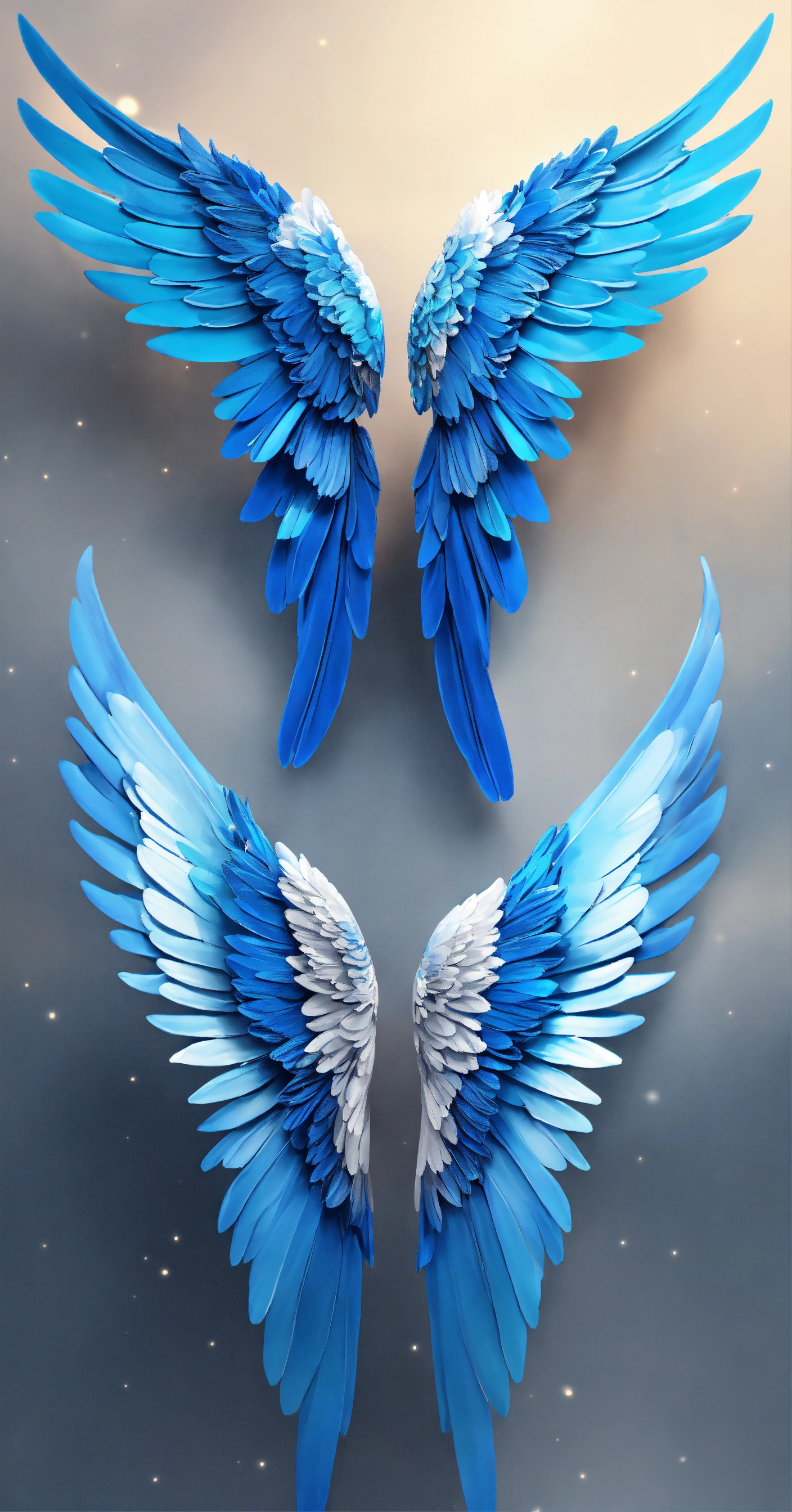 Lexica - Beautiful and perfect angel wings of strong blue and light ...