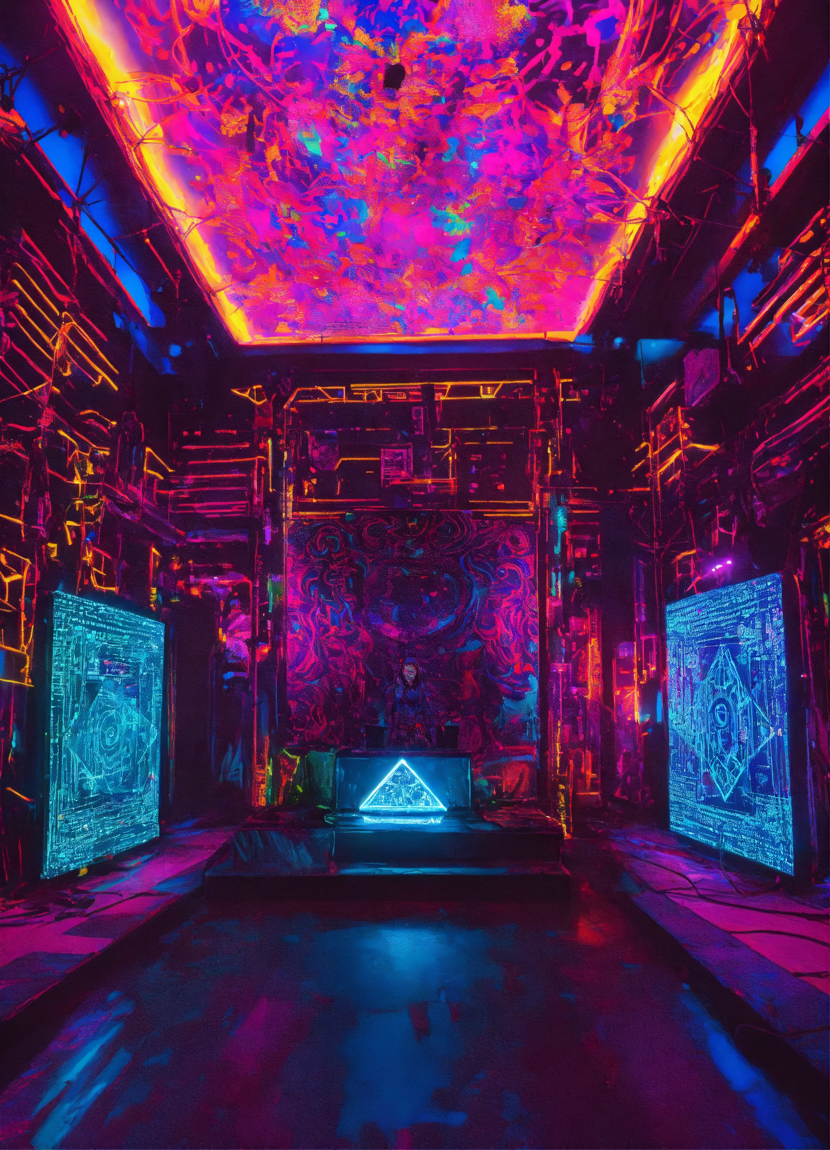 Lexica - Cyberpunk Festival Raver of topaz and shimmer black neon light ...