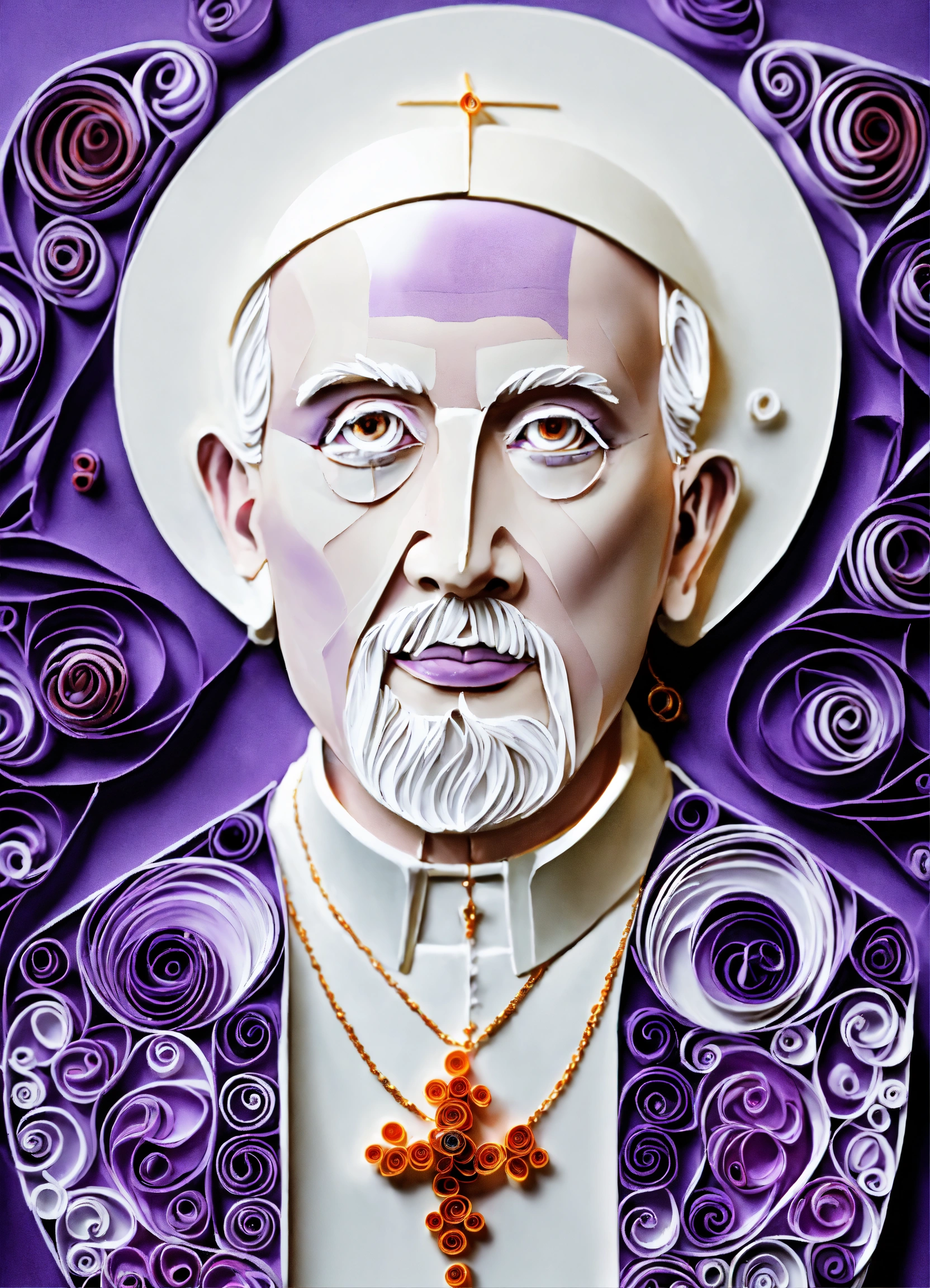 Lexica - Beautiful man pope quilling white purple