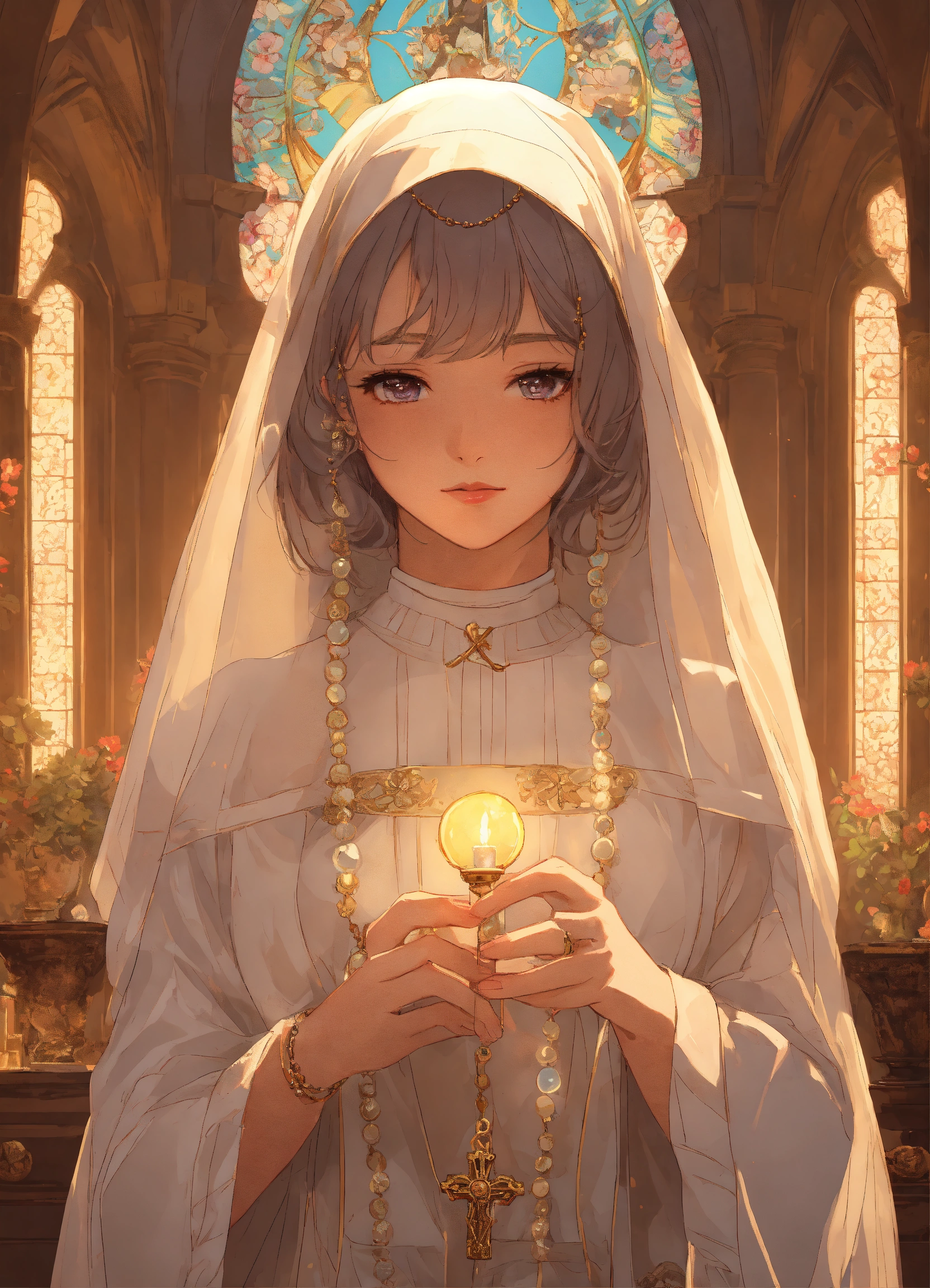 Lexica - Anime art of a girl, young, beautiful, veil, detailed scene ...