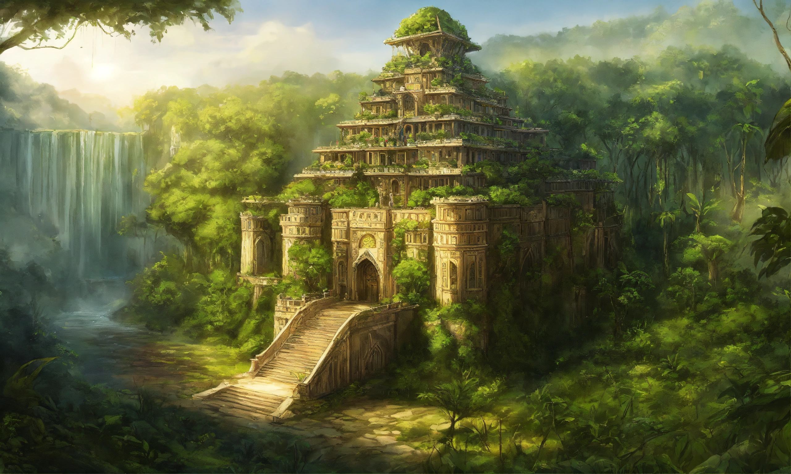 Lexica - Drawing of an elegant high elf palace surrounded by a fortress ...