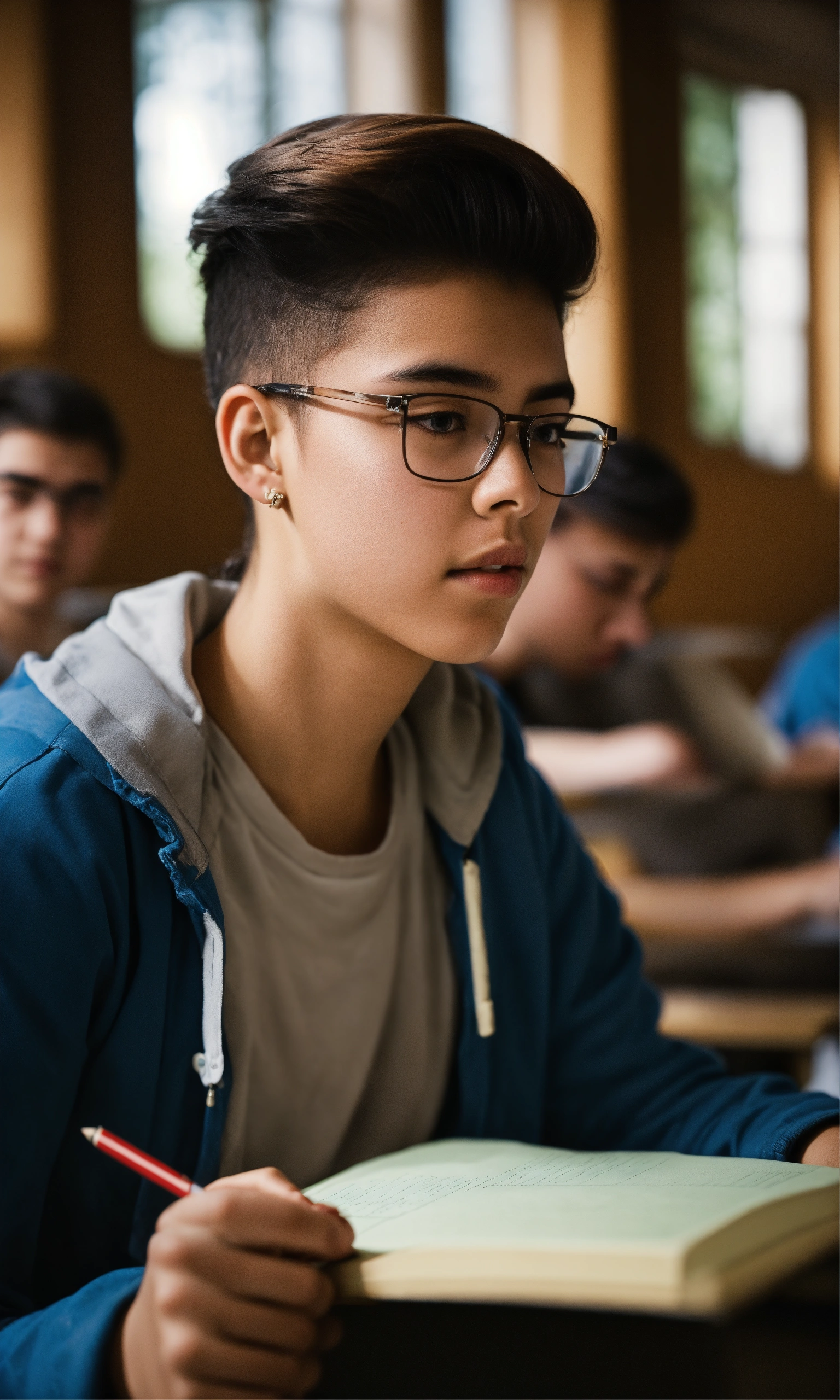 Lexica - Portrait of student during exam