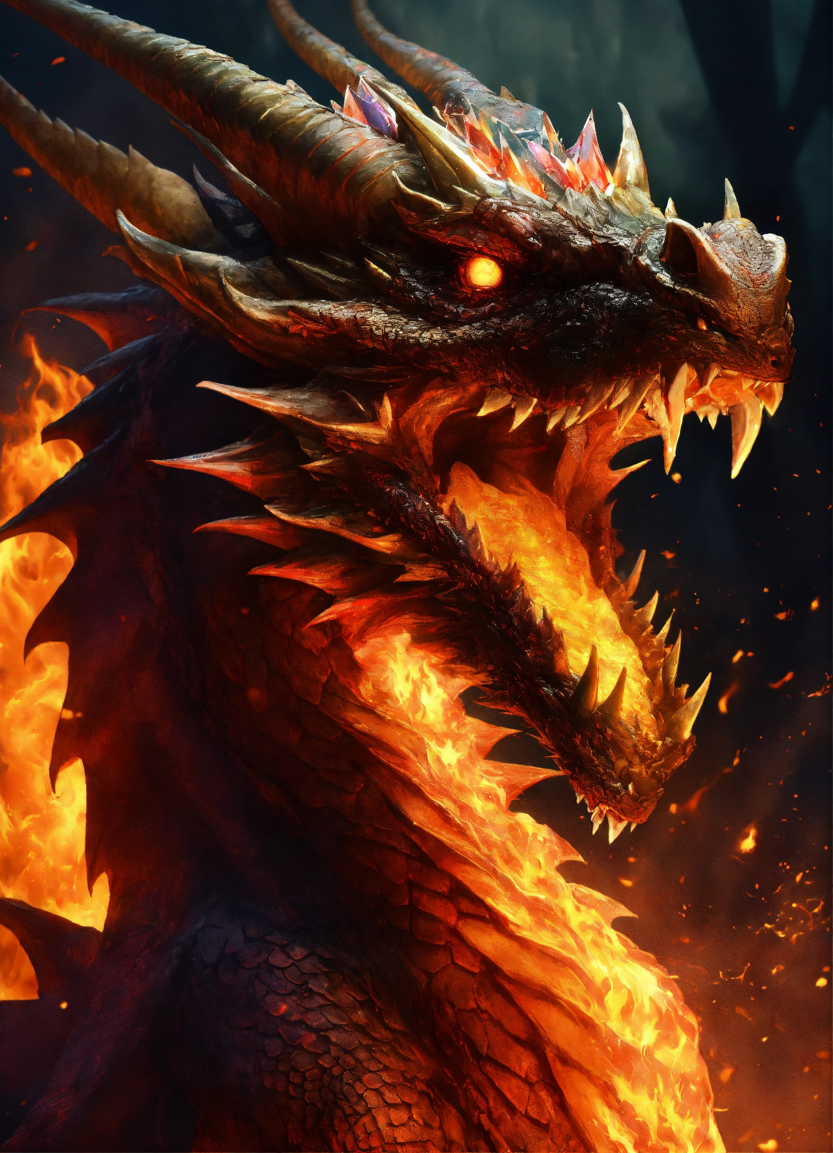 Lexica - A grotesque, demonic dragon, its fur matted and twisted and ...