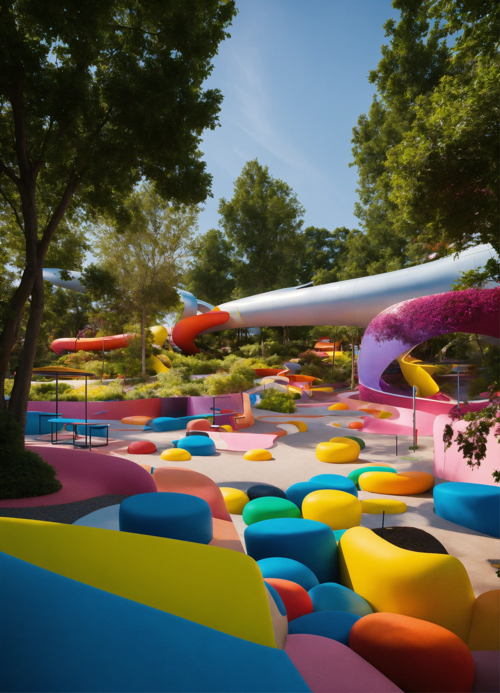 Lexica - A futuristic kids' park (hint), elegant, ultracontemporary
