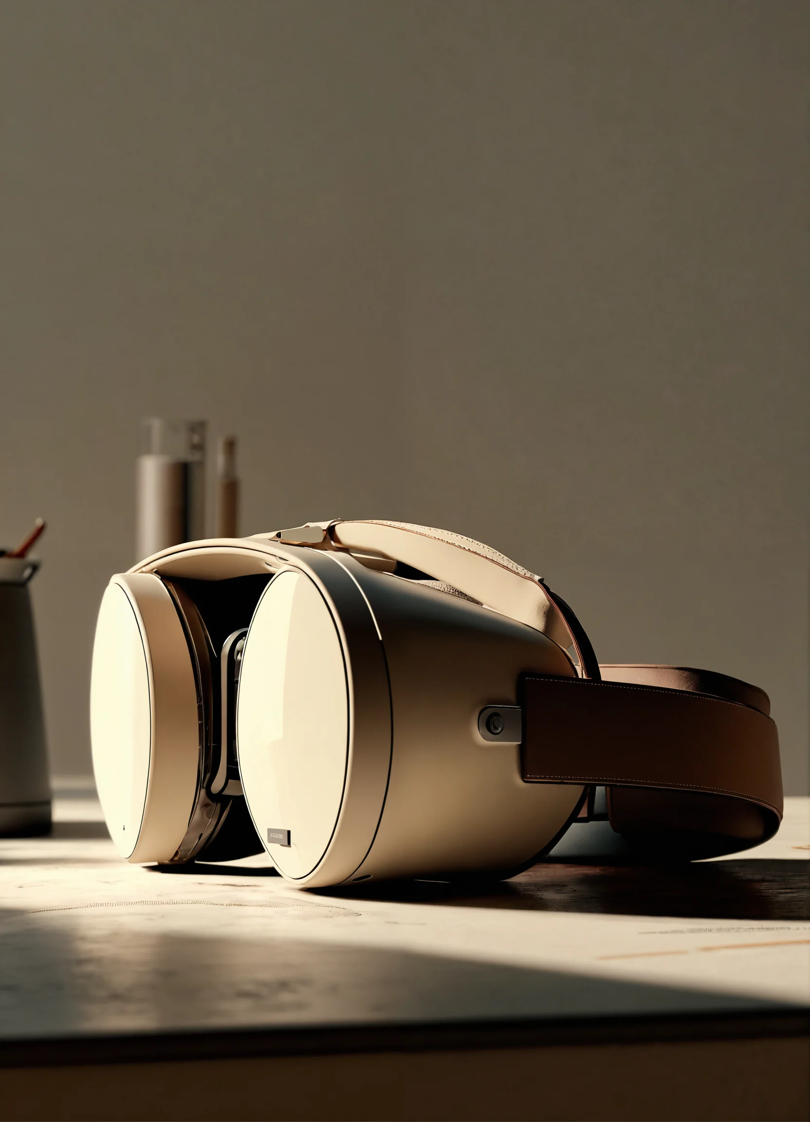 Lexica - A stunning, sleek beige VR headset designed by Dieter Rams ...