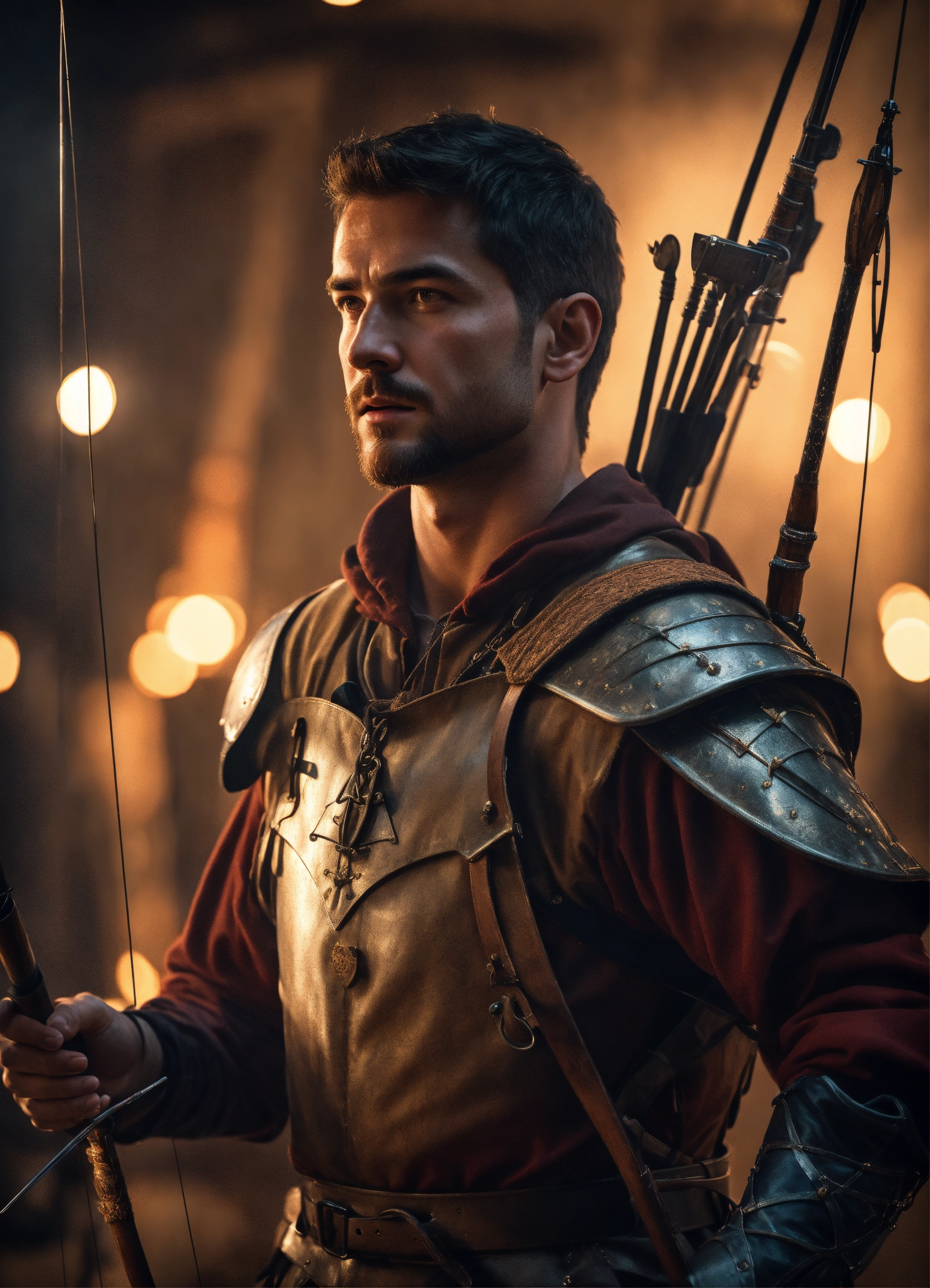 Lexica - A realistic full body portrait of a medieval Archer, neutral ...