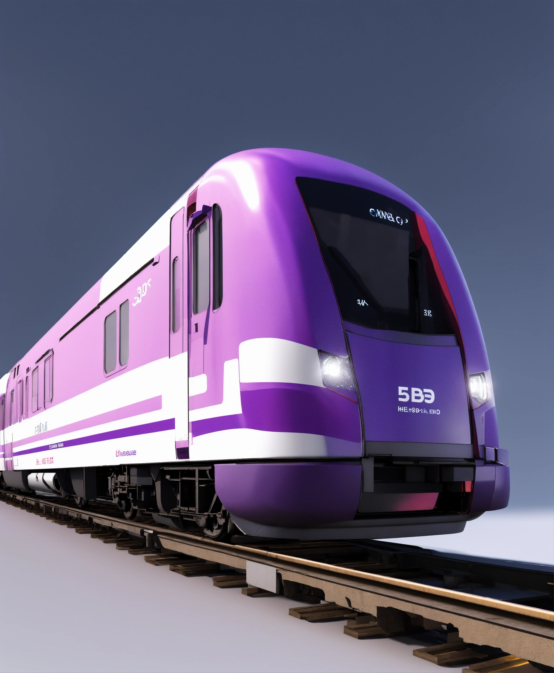 Lexica - 3D rendered image from a side perspective, capturing a train ...