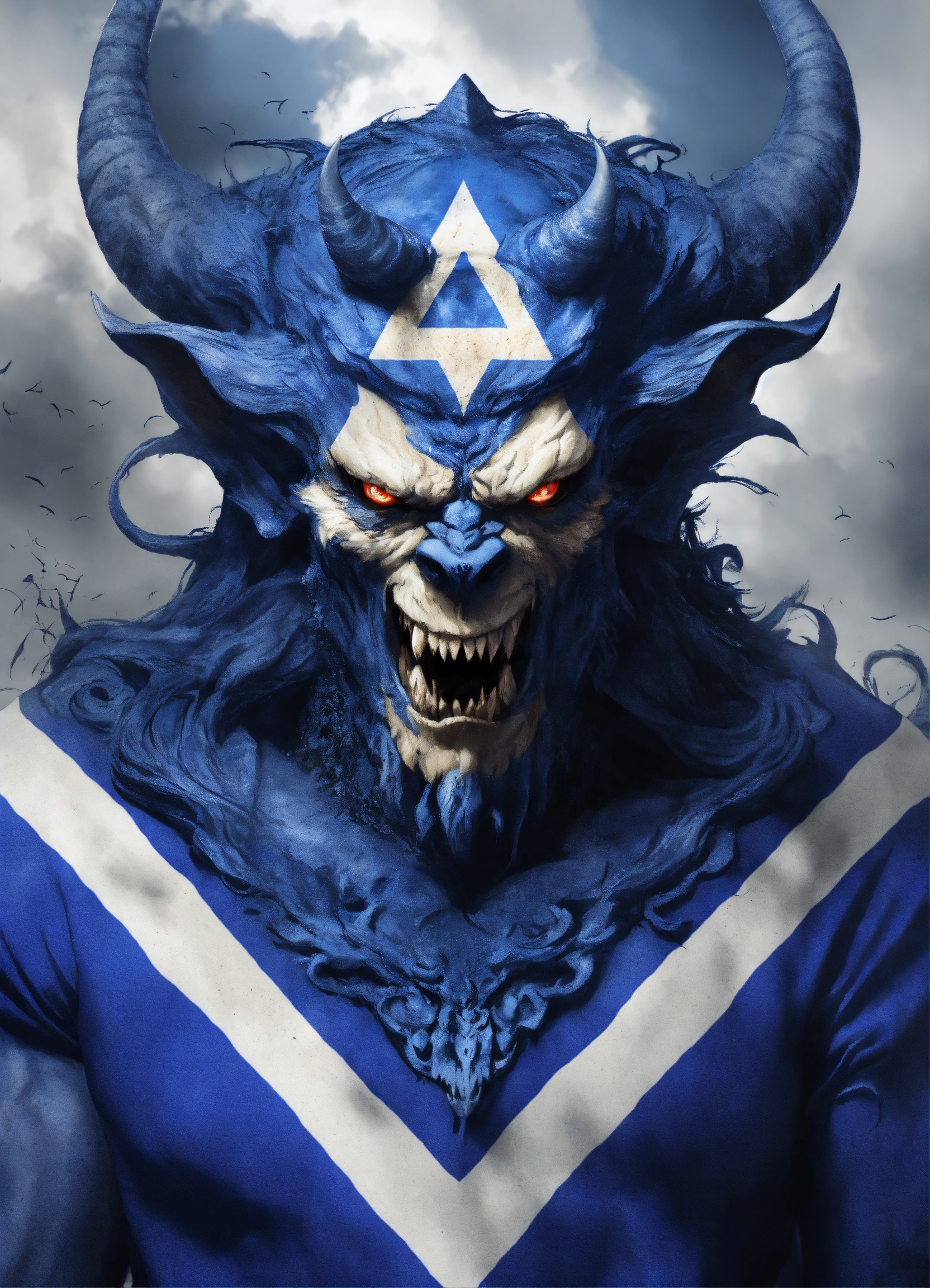 Lexica - Evil demonic Israel demon with an Israeli flag beast with an ...