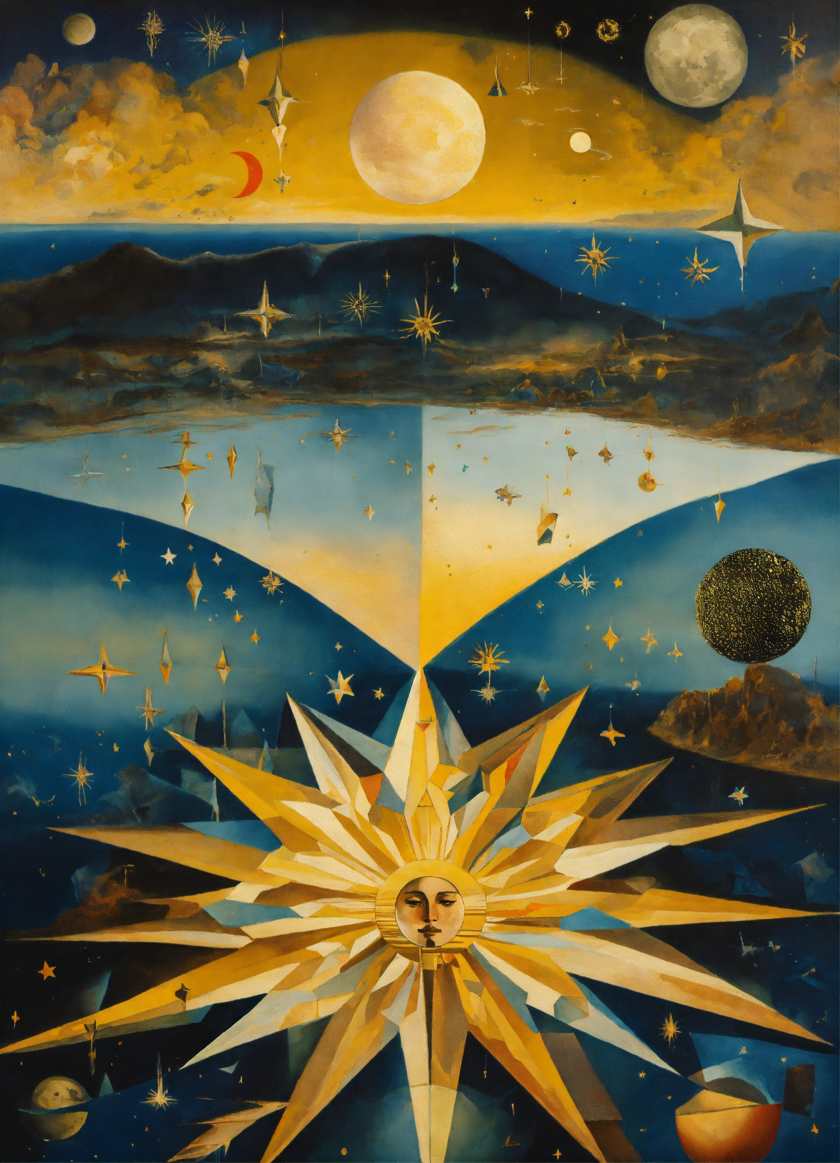 Lexica - Alternate universe, duality of nature, stars painted Salvador ...