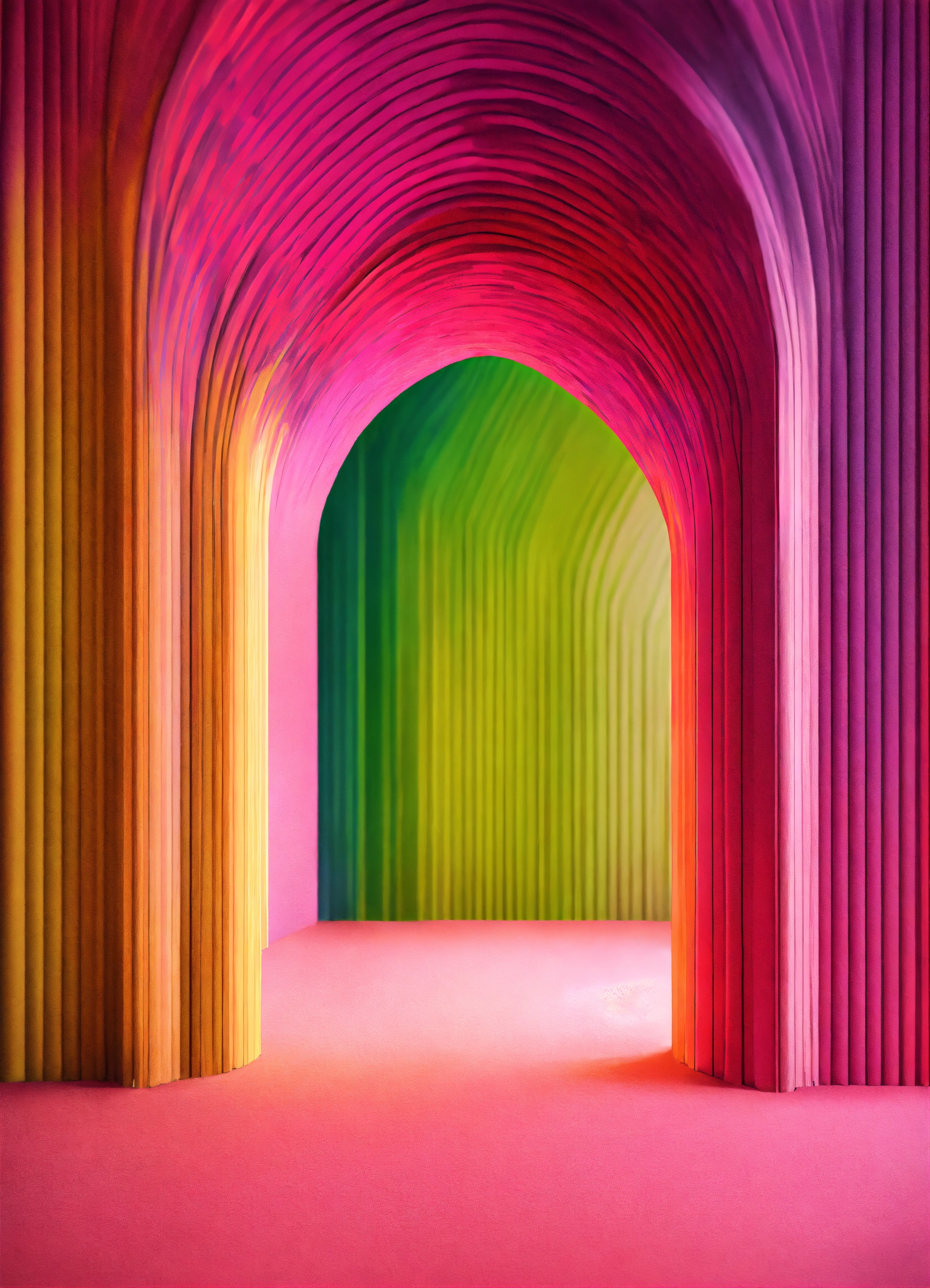 Lexica - Arch that blended into psychedelic color background, muted ...
