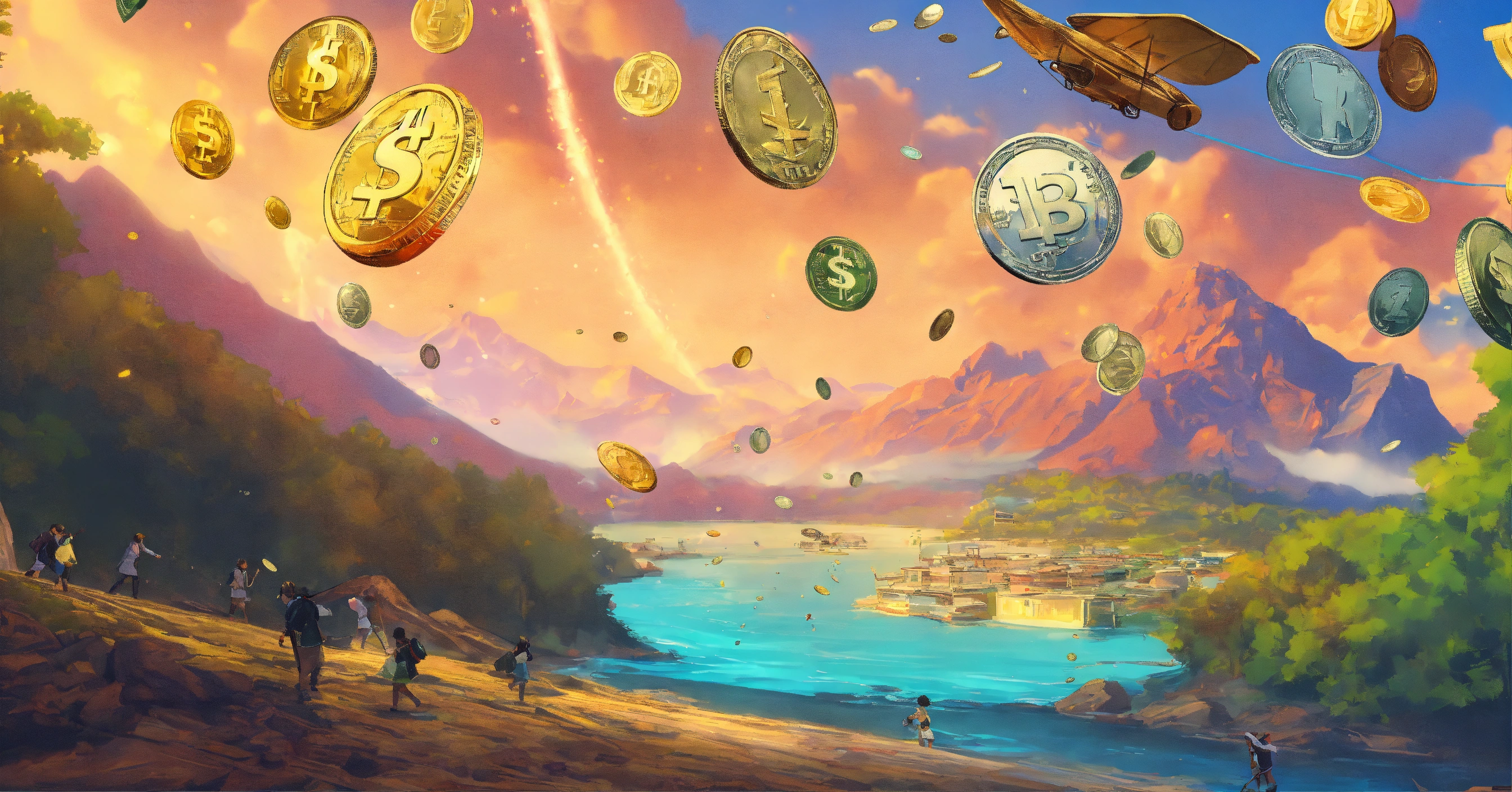 Lexica - Depict a dynamic currency exchange scene with various ...