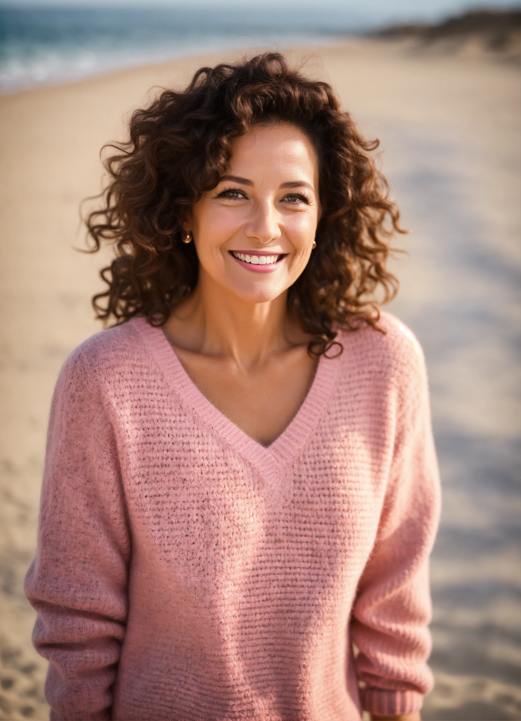 Lexica - Beautiful 50 year old lady, brown eyes, sweet face, sweet ...