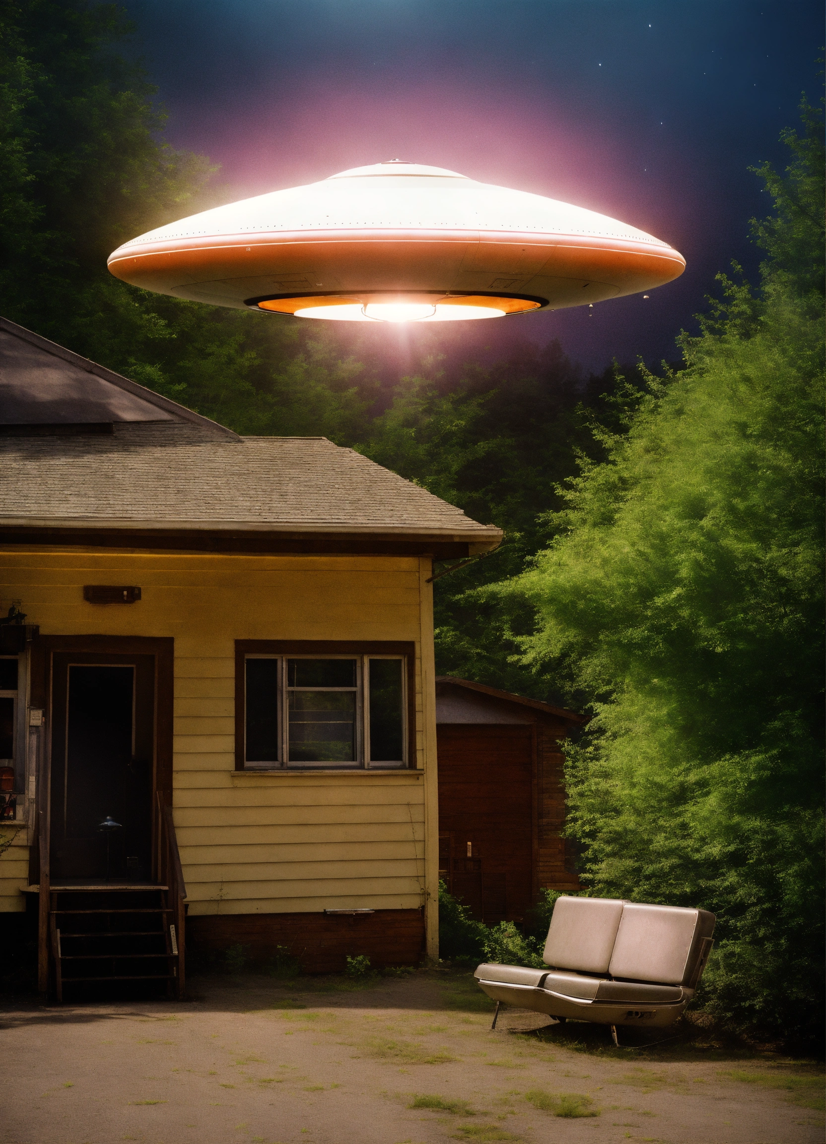 Lexica - A photograph of a realistic retro style ufo in the daytime ...